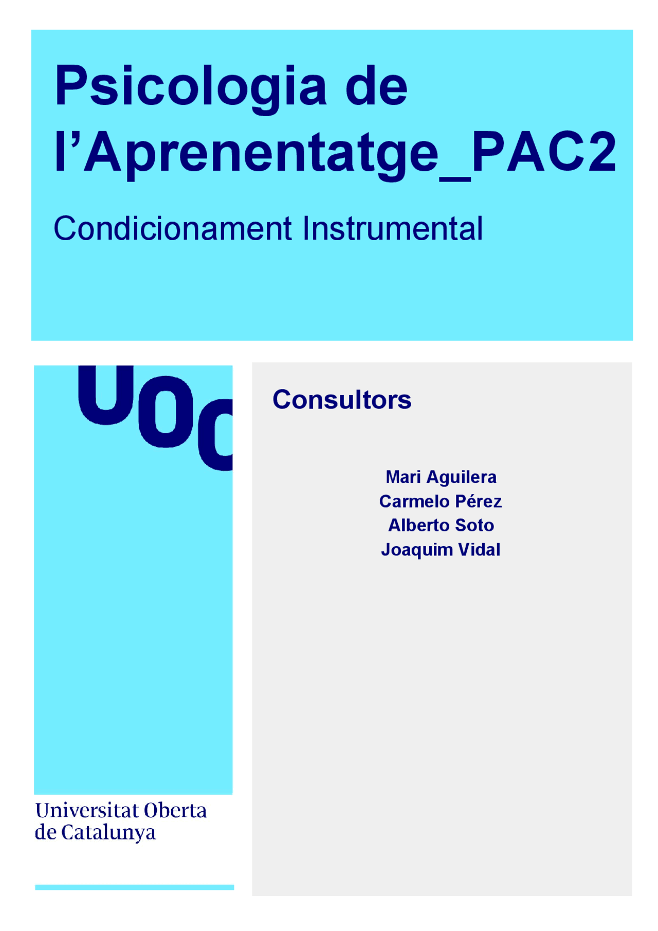 Solució Pac2 Psicologia De Laprenentatge Docsity