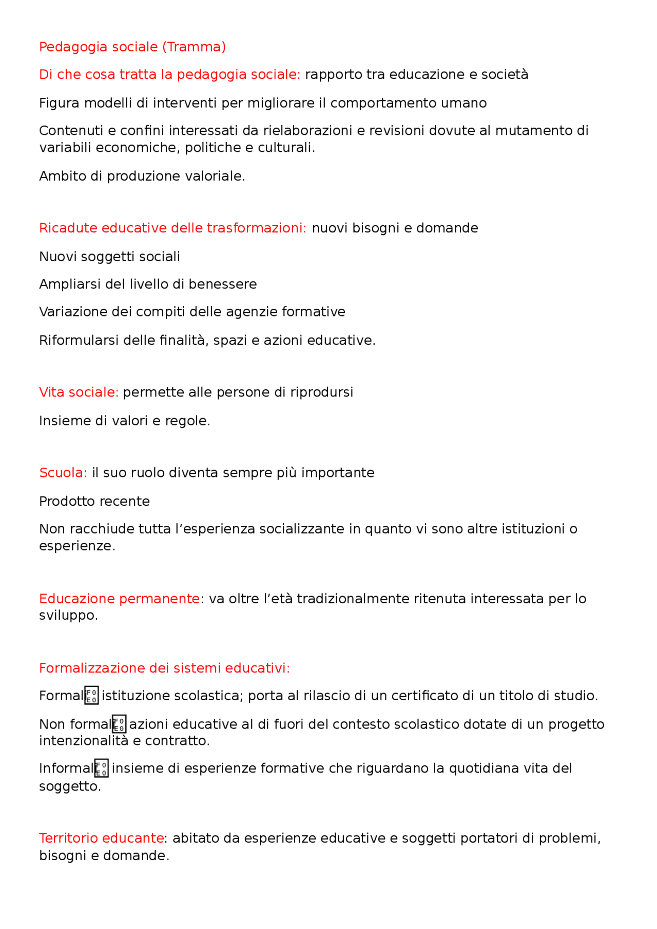 Schemi Riassuntivi Pedagogia Sociale Appunti Di Pedagogia Docsity