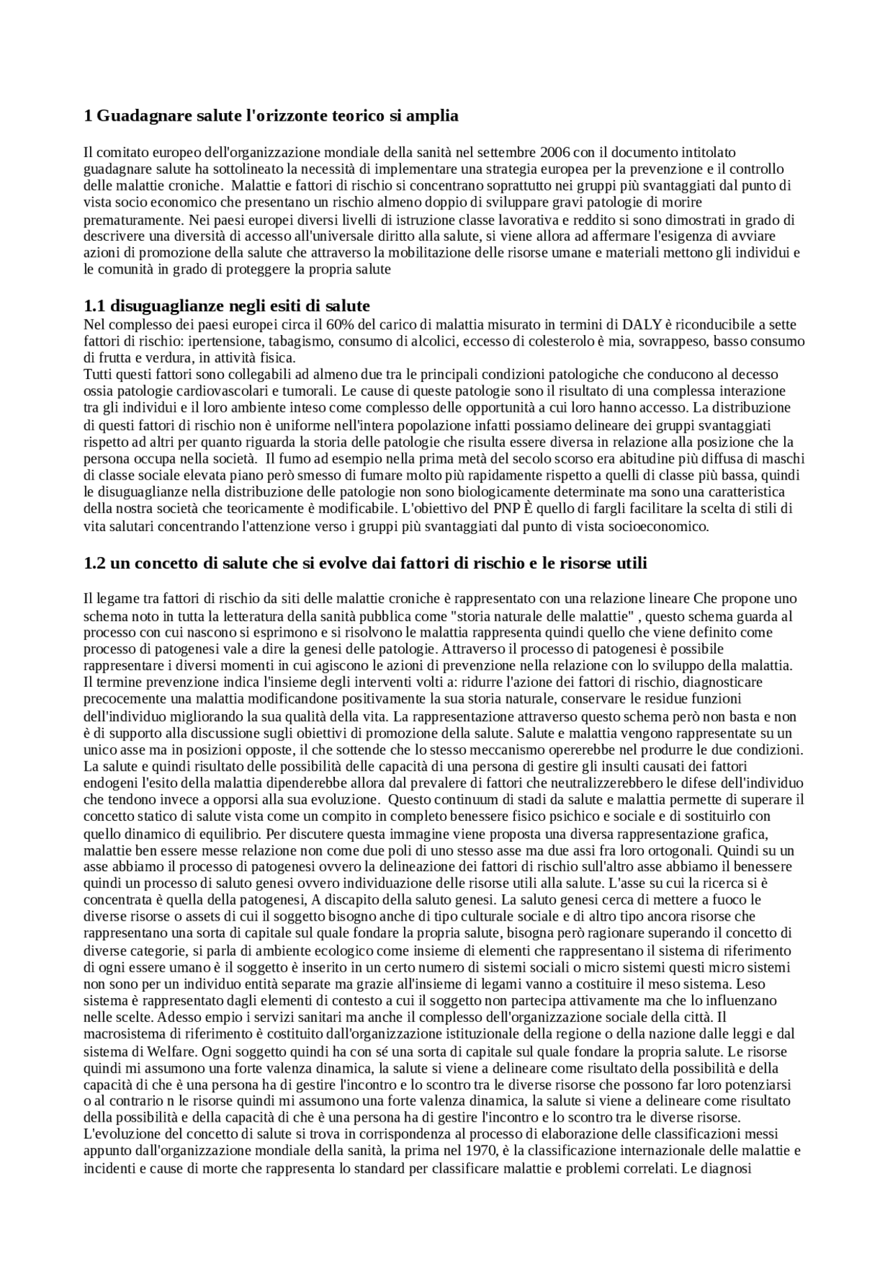 Promuovere Salute Principi E Strategie Docsity