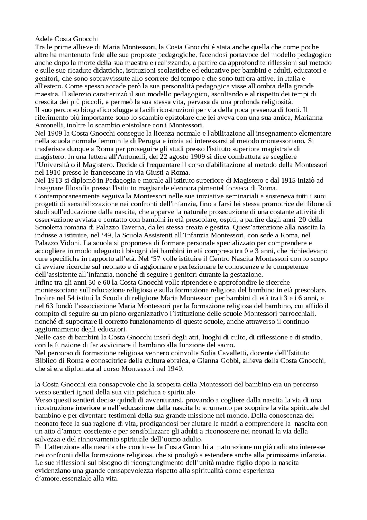 Riassunti Sulla Montessori Appunti Di Storia Delleducazione Docsity
