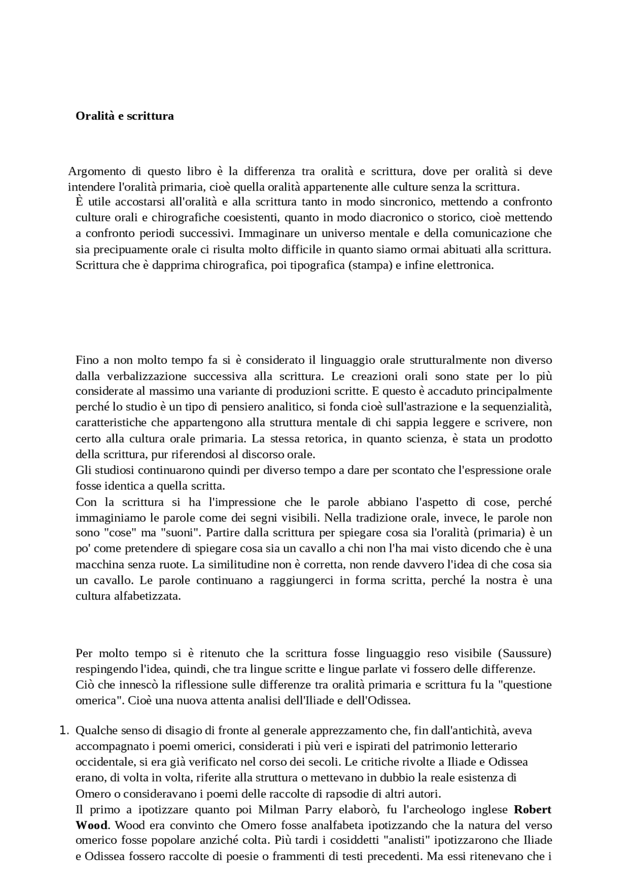 Oralità E Scrittura Di Walter J Ong Docsity