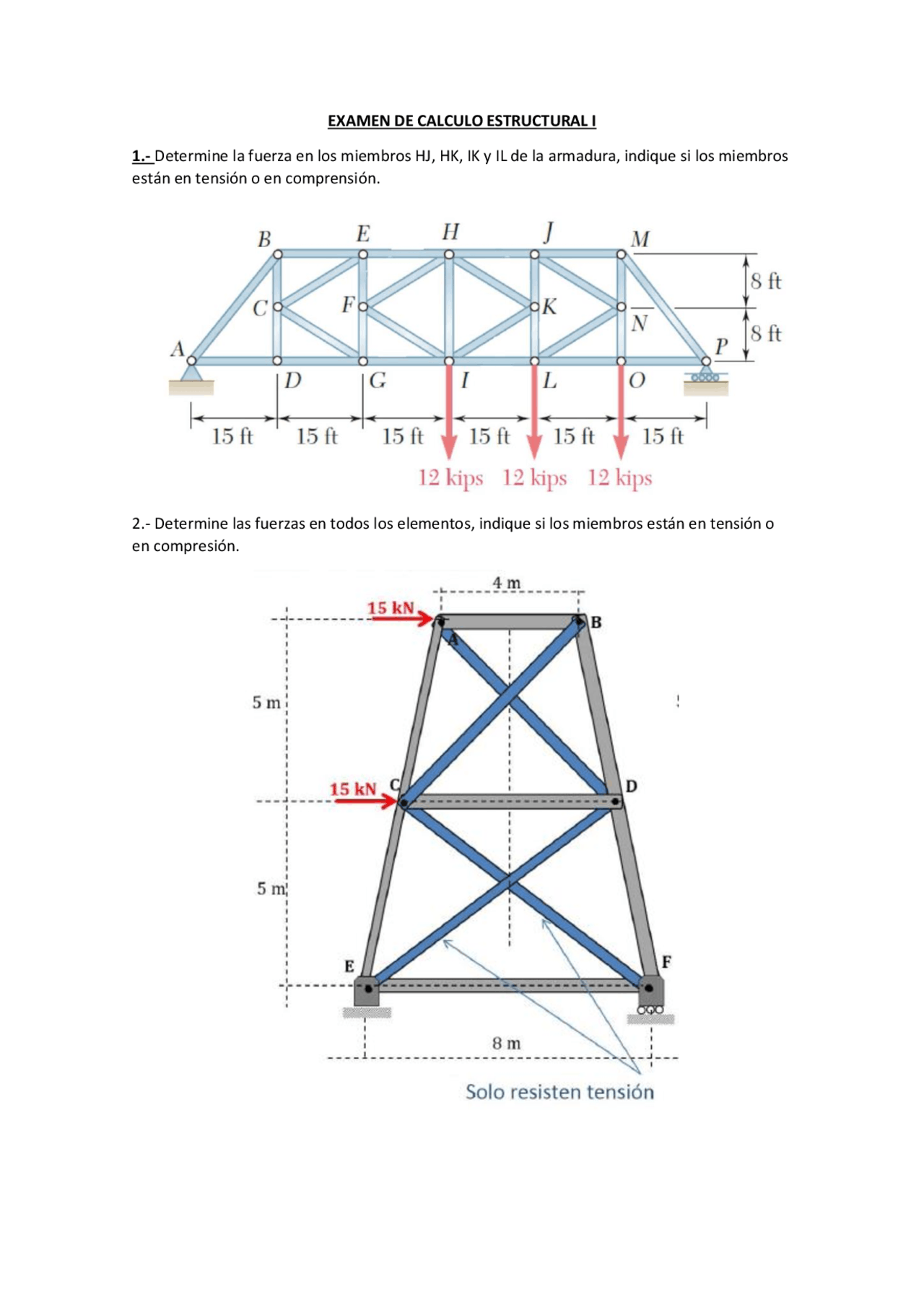 Examen De Calculo Estructural Exámenes De Estructuras Metálicas Docsity