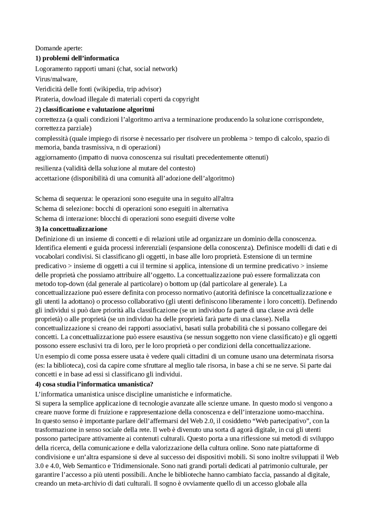 Informatica Umanistica Appunti Di Elementi Di Informatica Docsity
