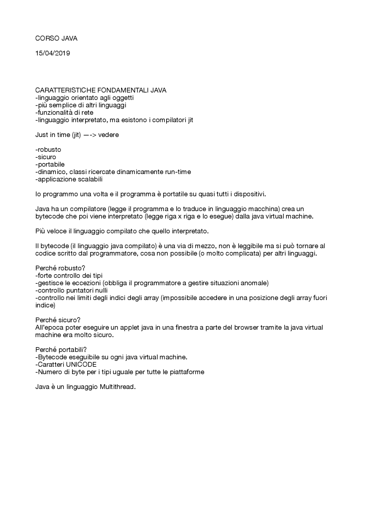Appunti Java Unimore Docsity