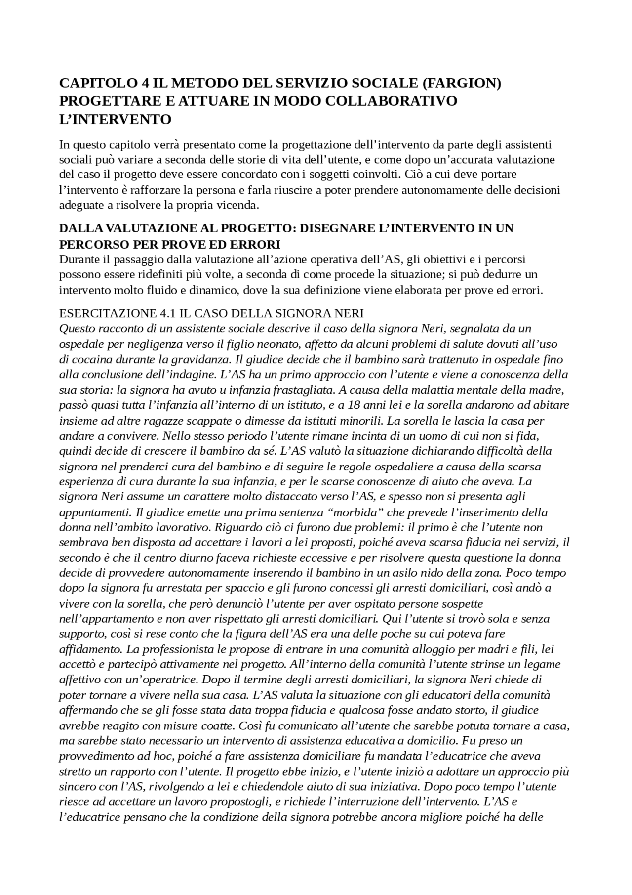 Il Metodo Del Servizio Sociale Silvia Fargion Docsity