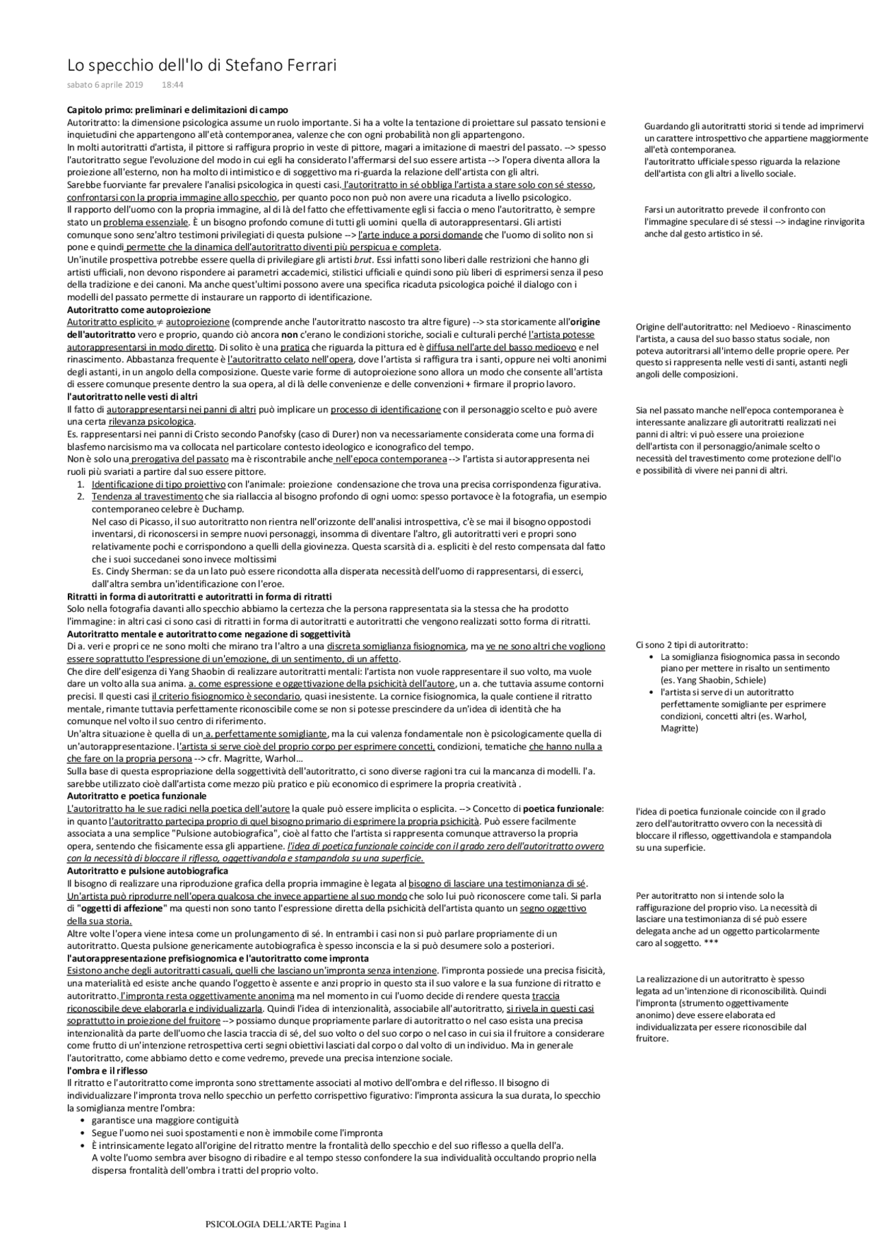 Riassunto De Lo Specchio Dellio Docsity