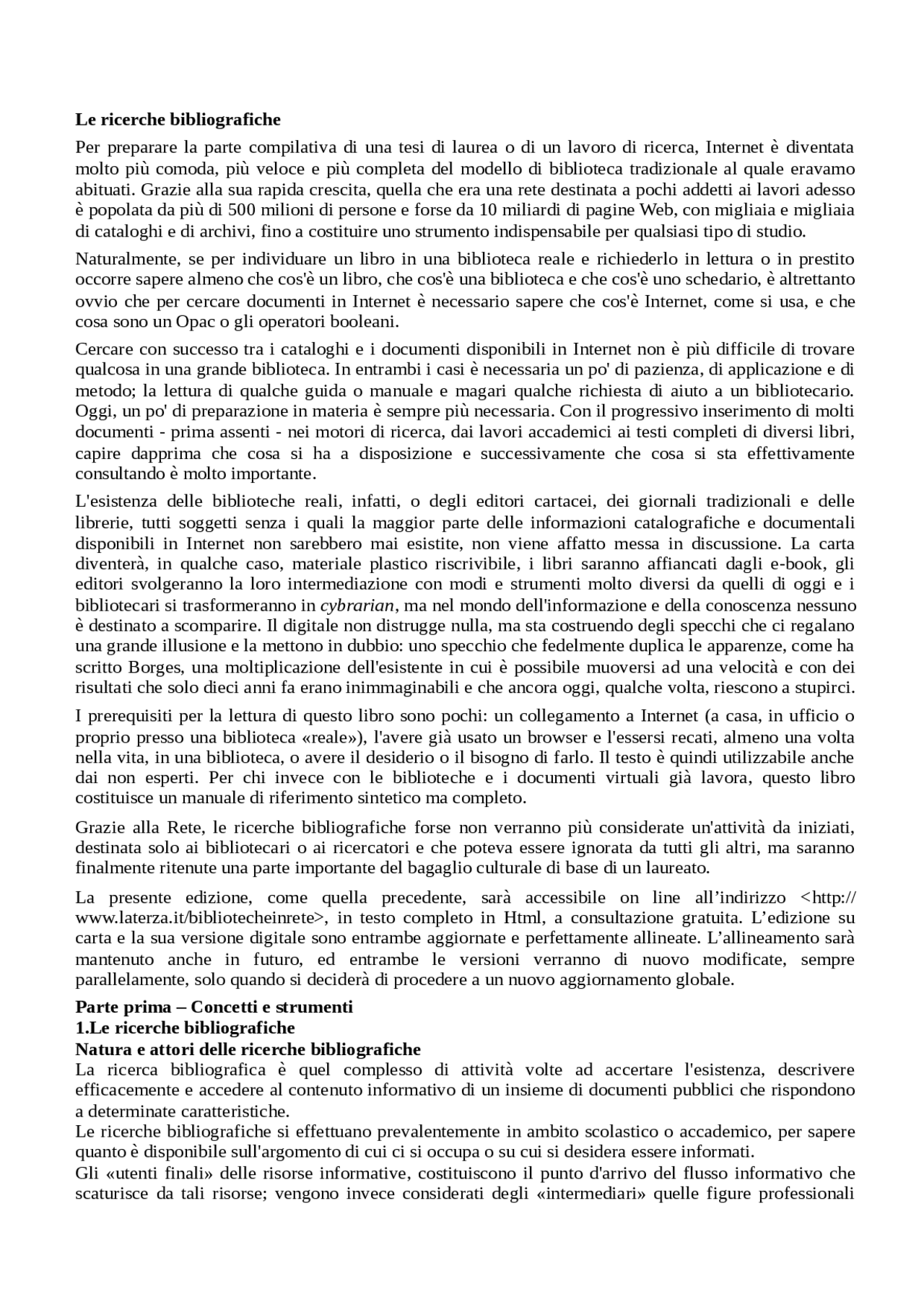 Le Biblioteche E Internet Docsity