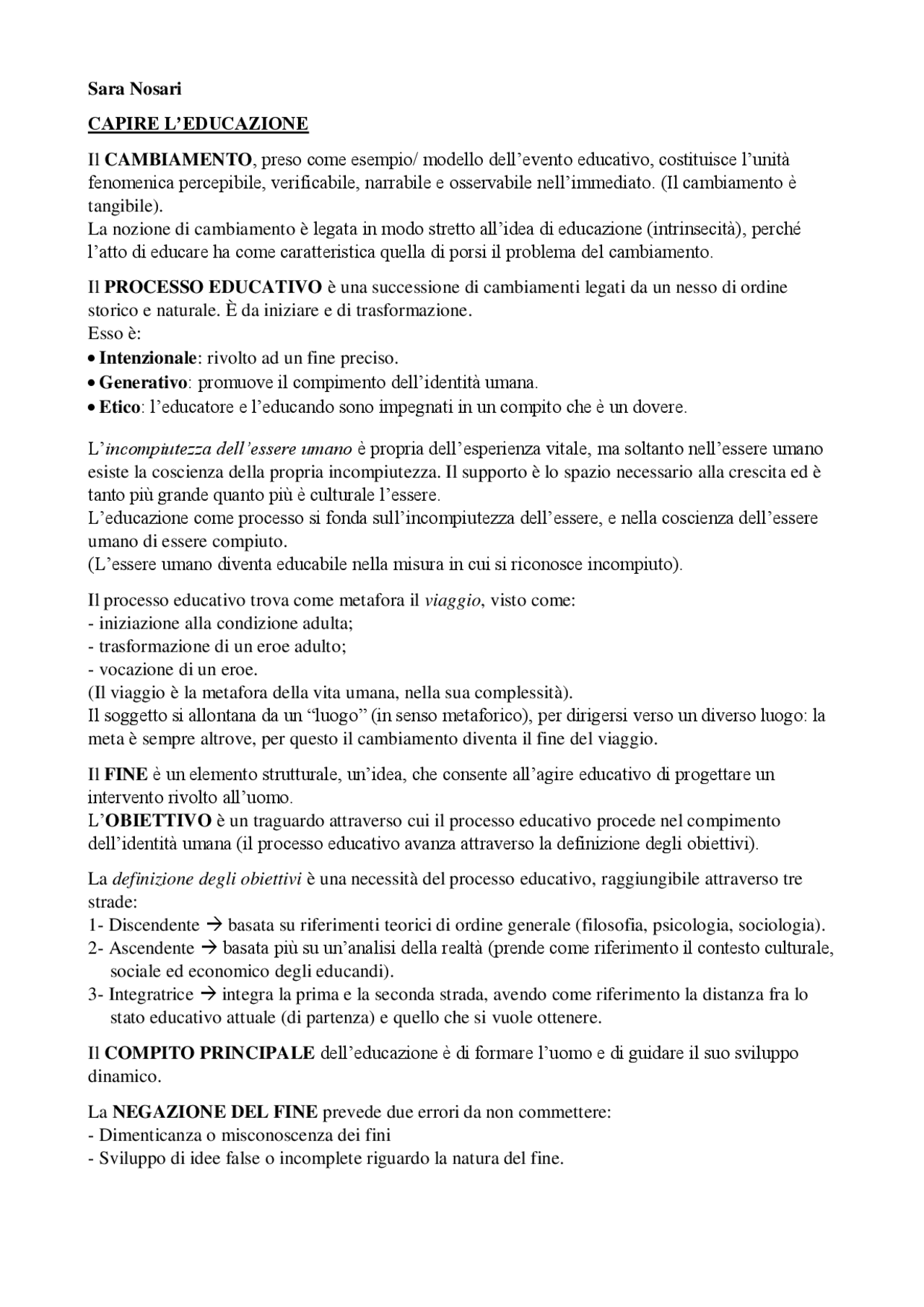 Capire Leducazione Nosari Schemi E Mappe Concettuali Di Pedagogia