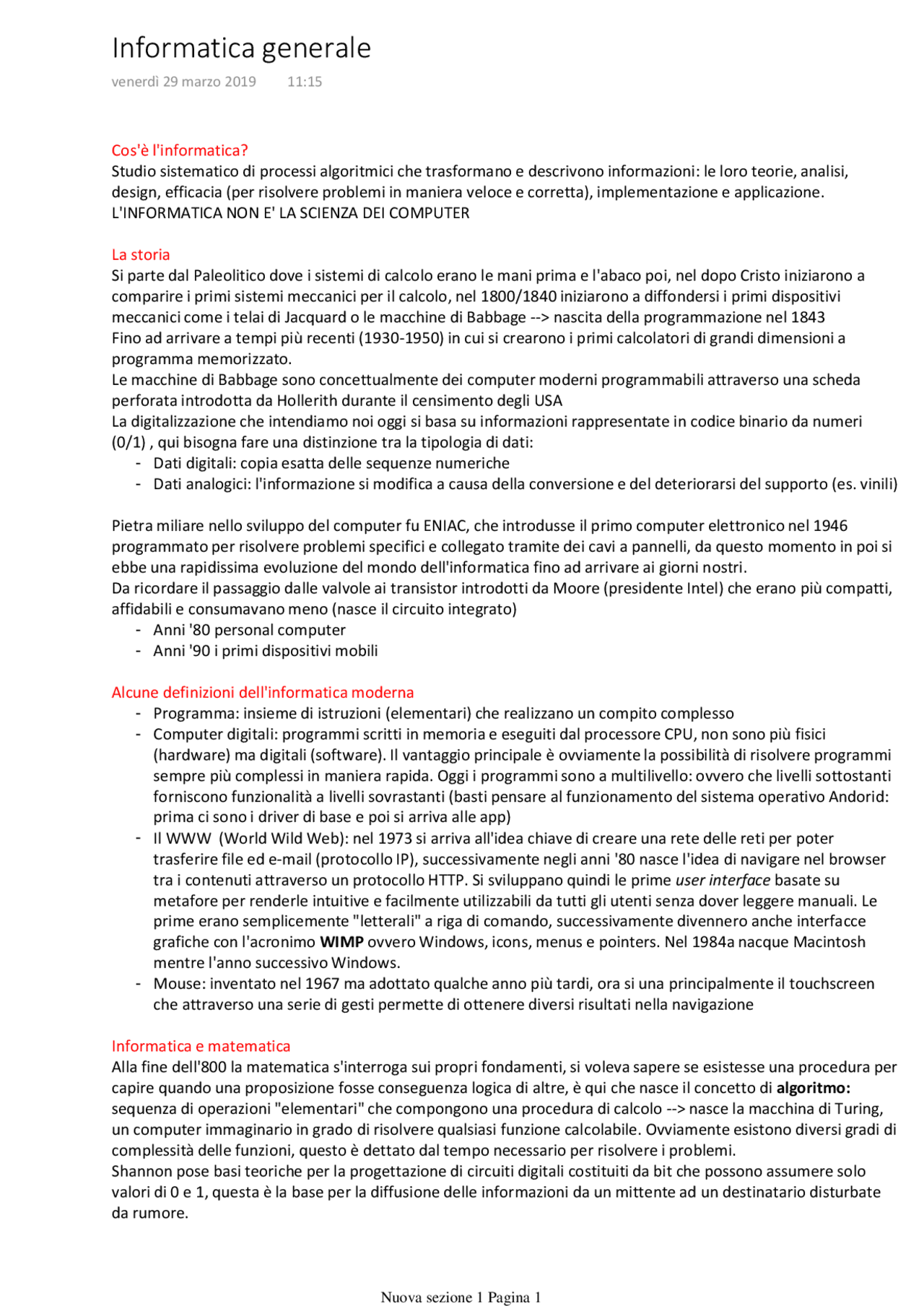 Introduzione all'Informatica: Algoritmi, Dati e Rappresentazione dell ...