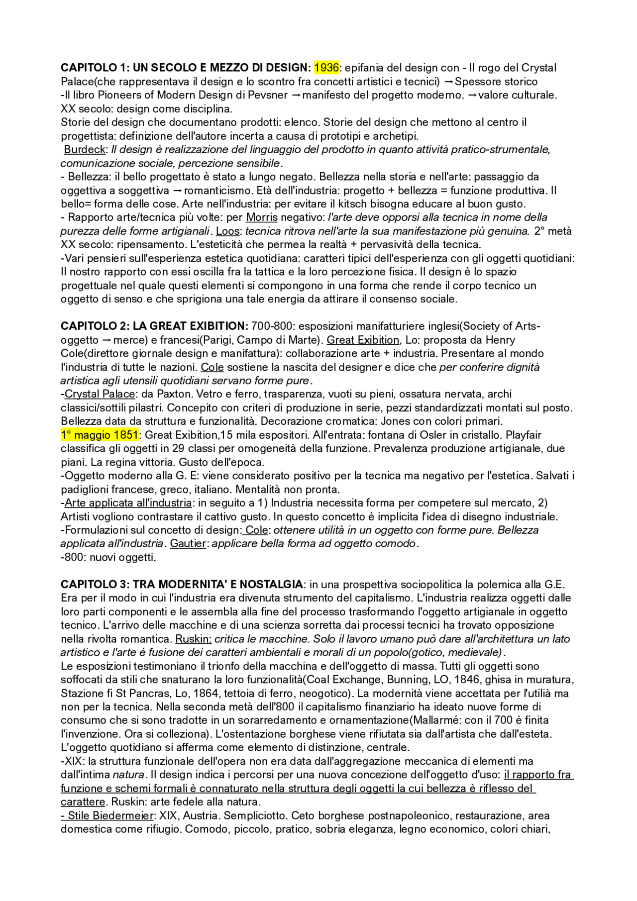 Riassunto Vitta Design Docsity