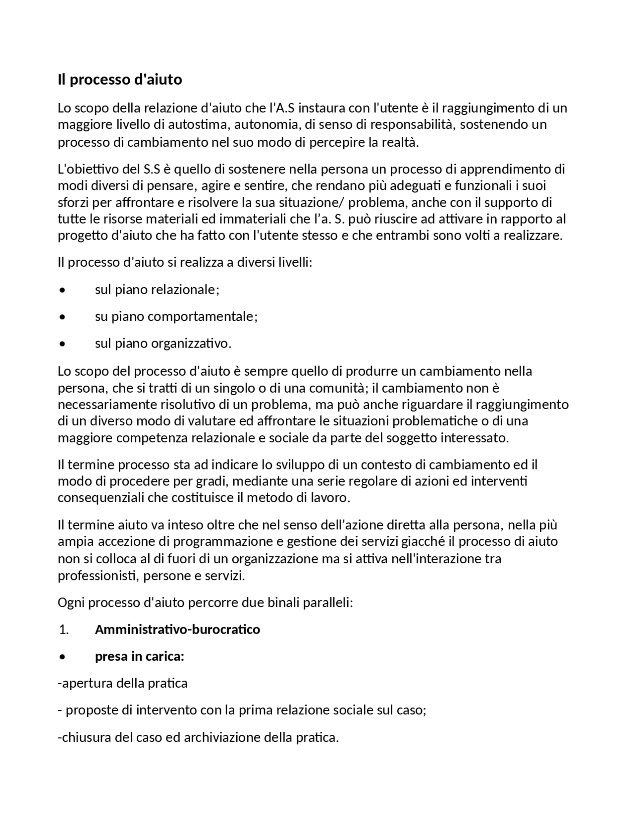 Il Processo Metodologico Nel Servizio Sociale Docsity