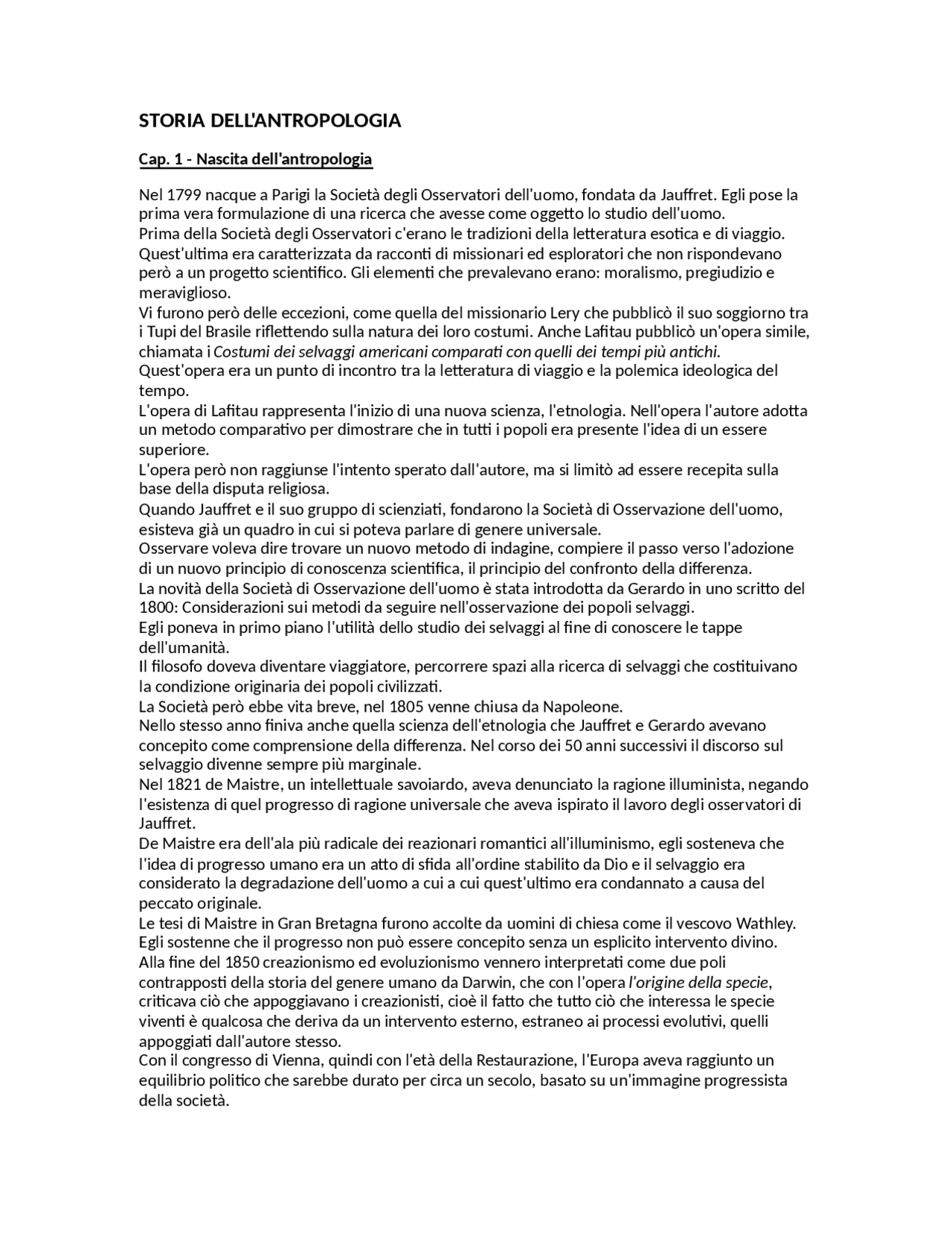 Storia Dellantropologia Ugo Fabietti Docsity
