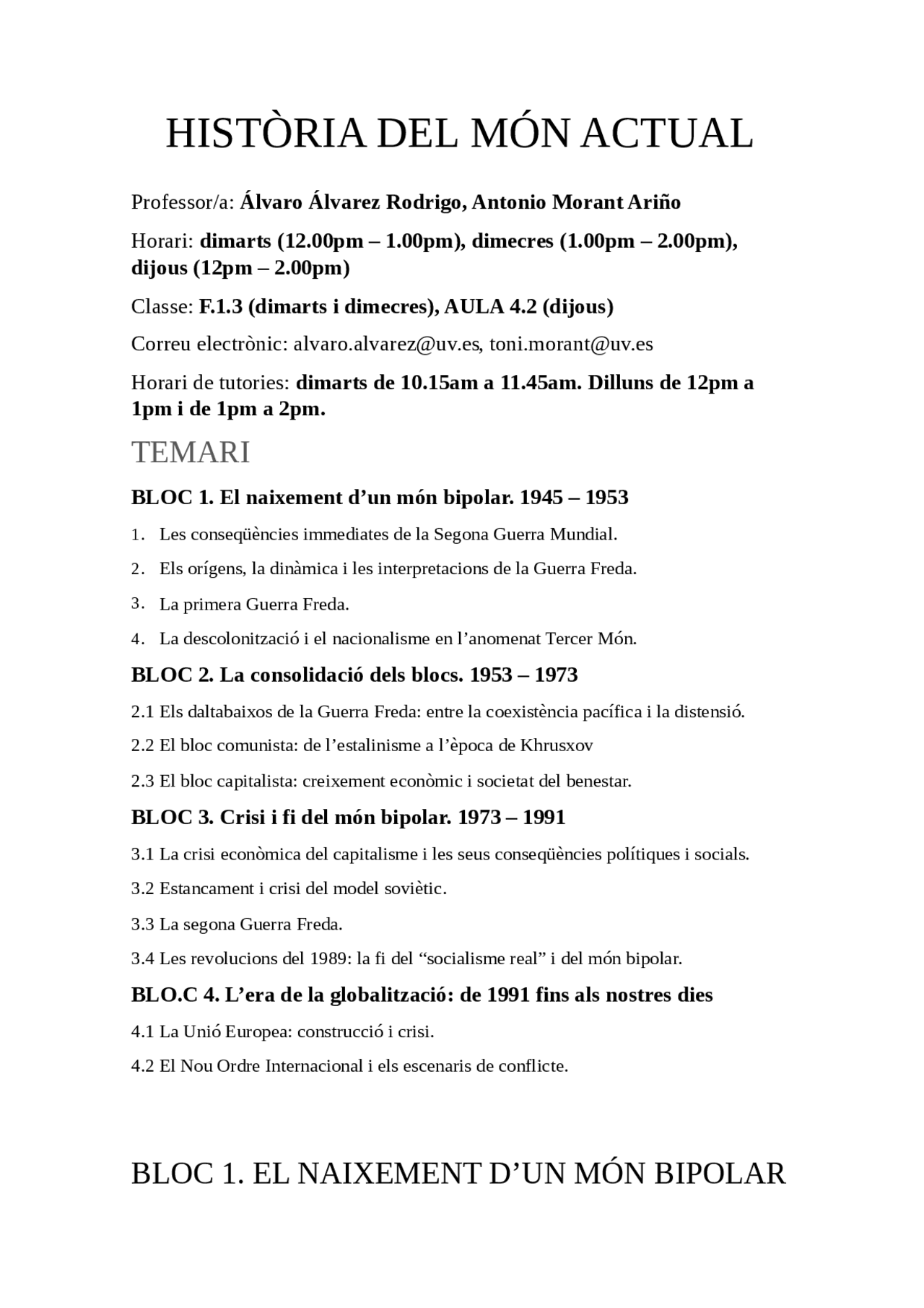 Apunts Història Del Món Actual Docsity