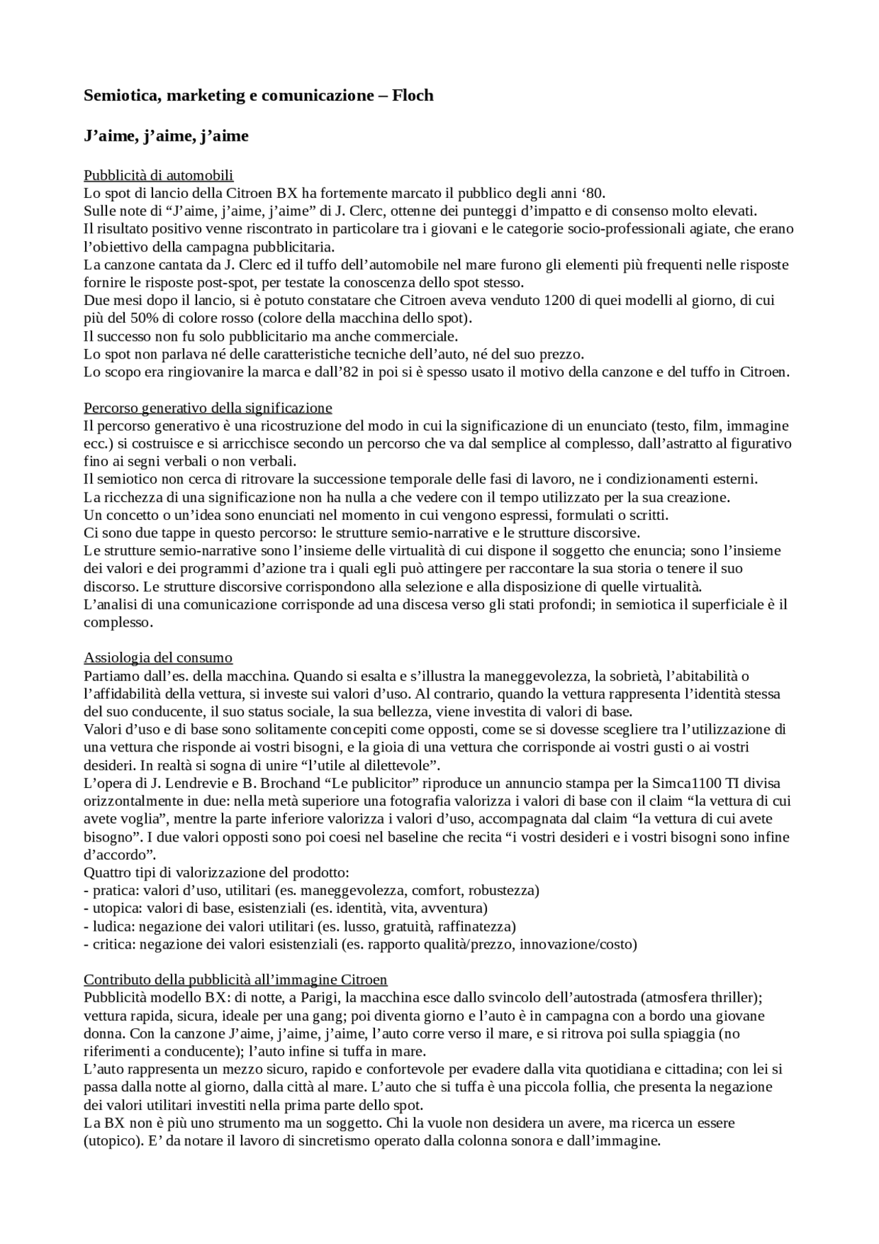 Semiotica Marketing E Comunicazione Docsity