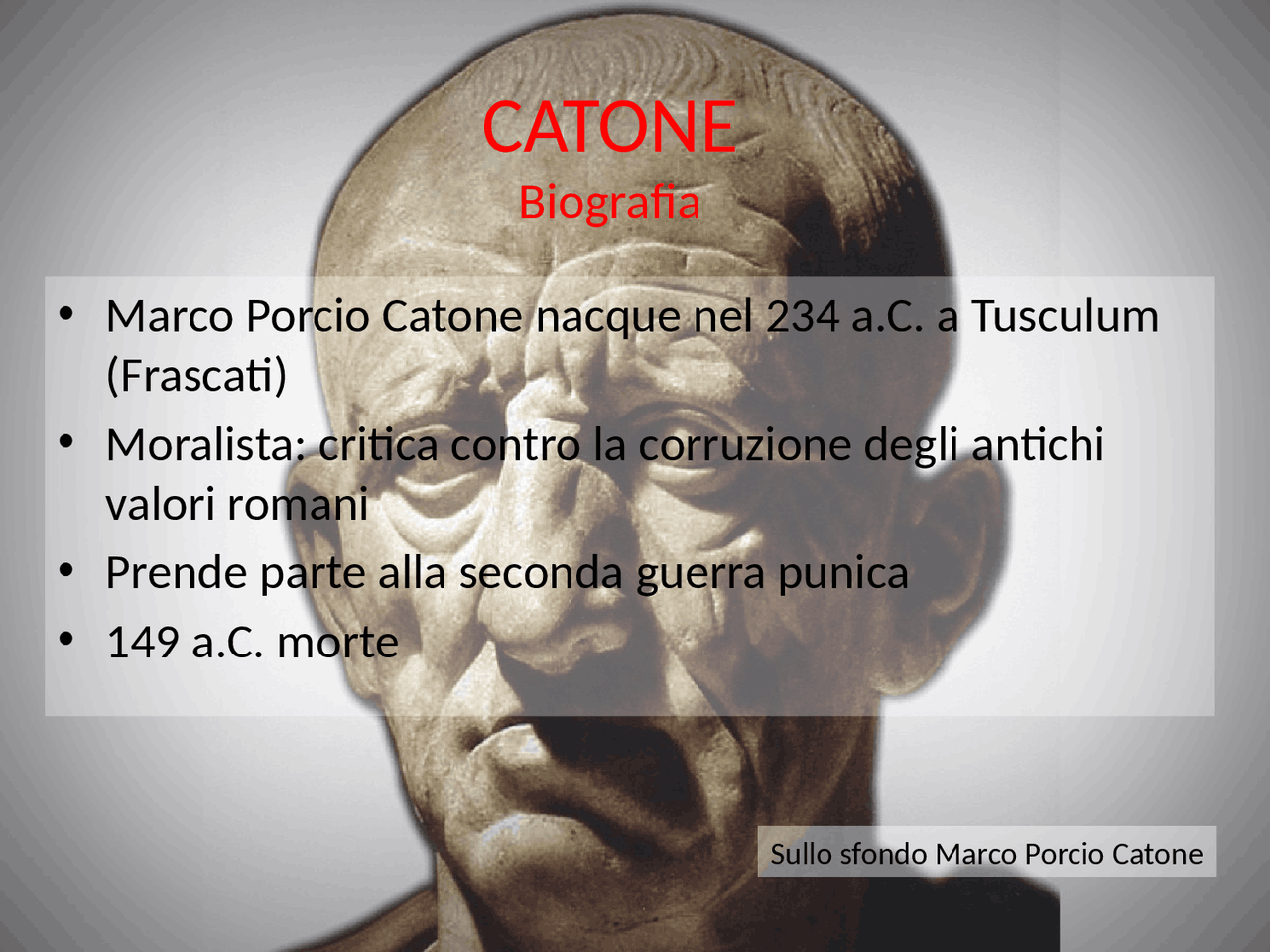 Biografia dettagliata di Catone - Docsity