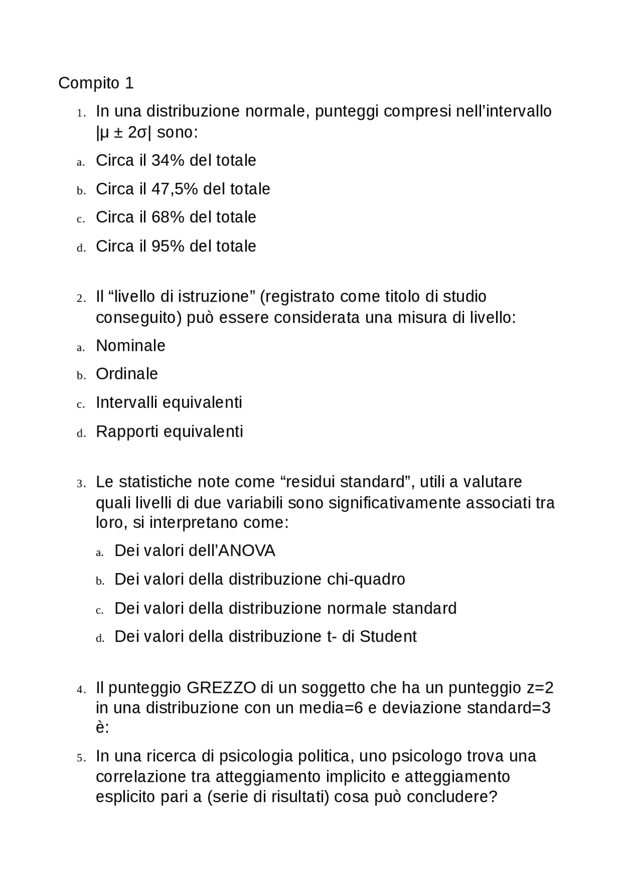 Domande Prof Senese Docsity