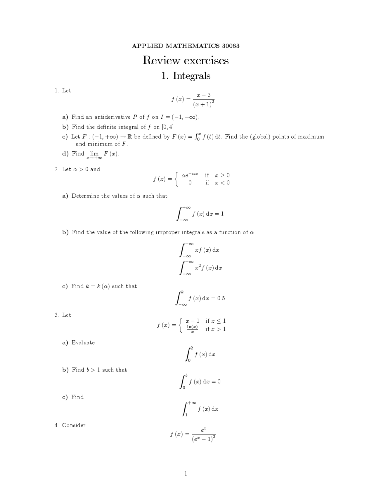 Matematica Integrali Docsity