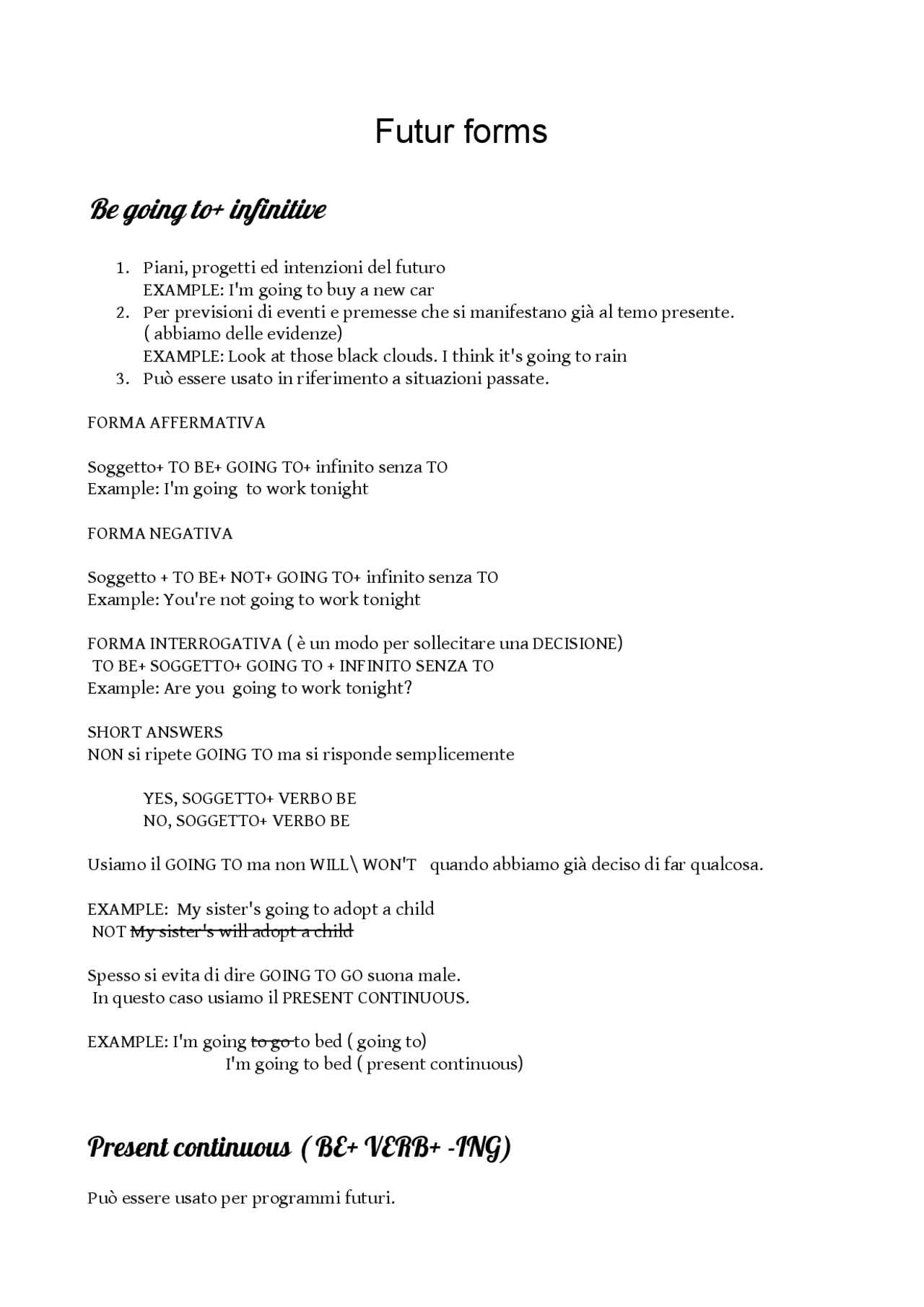 Schemi Grammatica Inglese Docsity