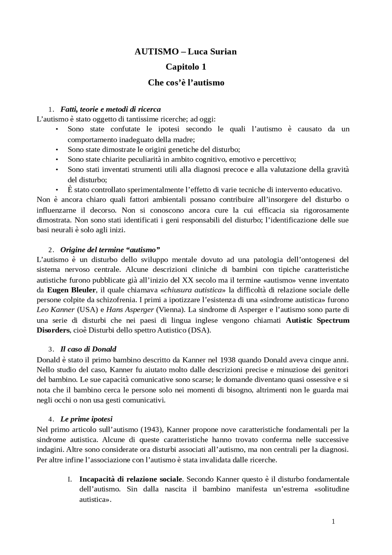 Autismo Luca Surian Docsity