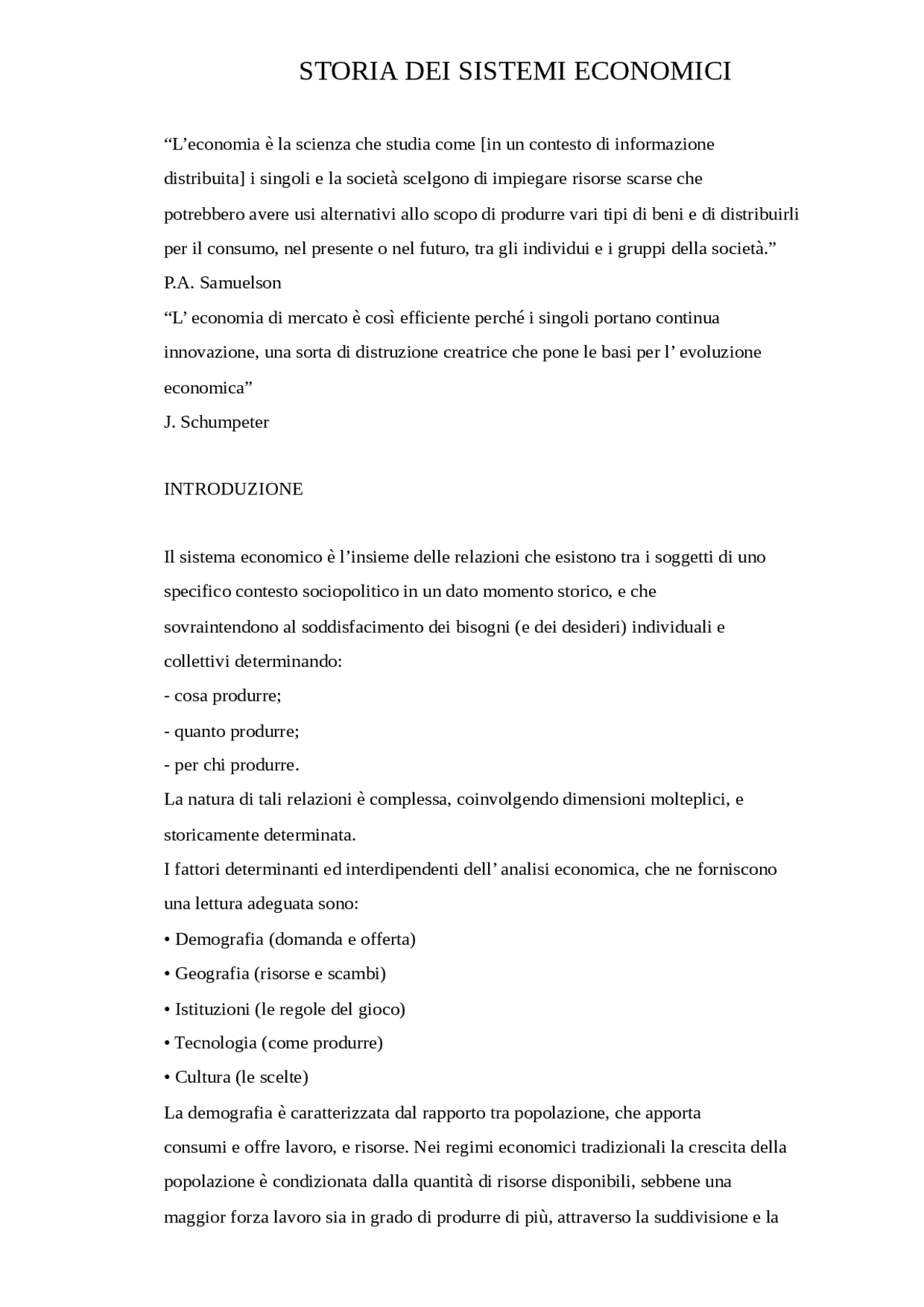 Storia Dei Sistemi Economici Docsity