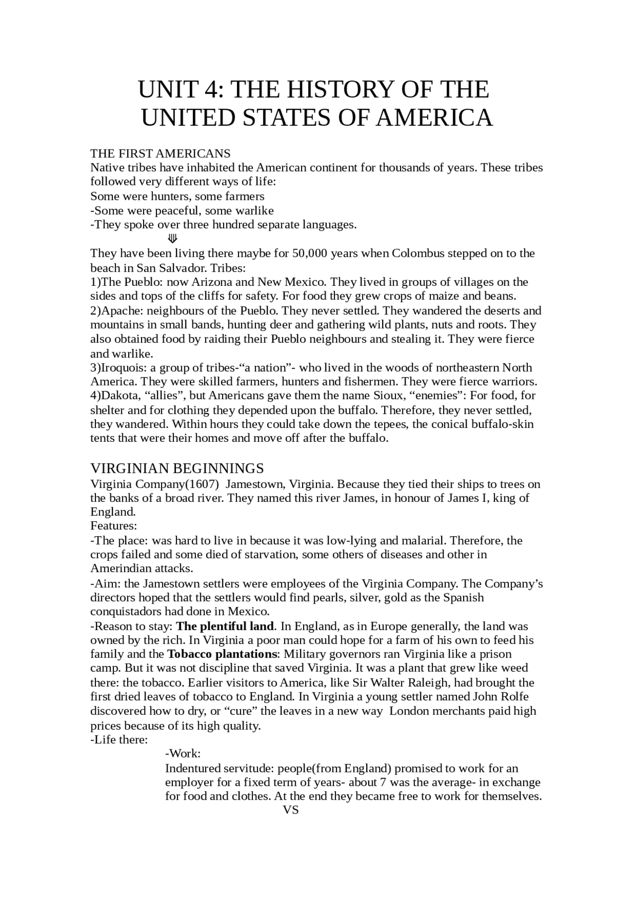 Historia de los estados unidos - Docsity