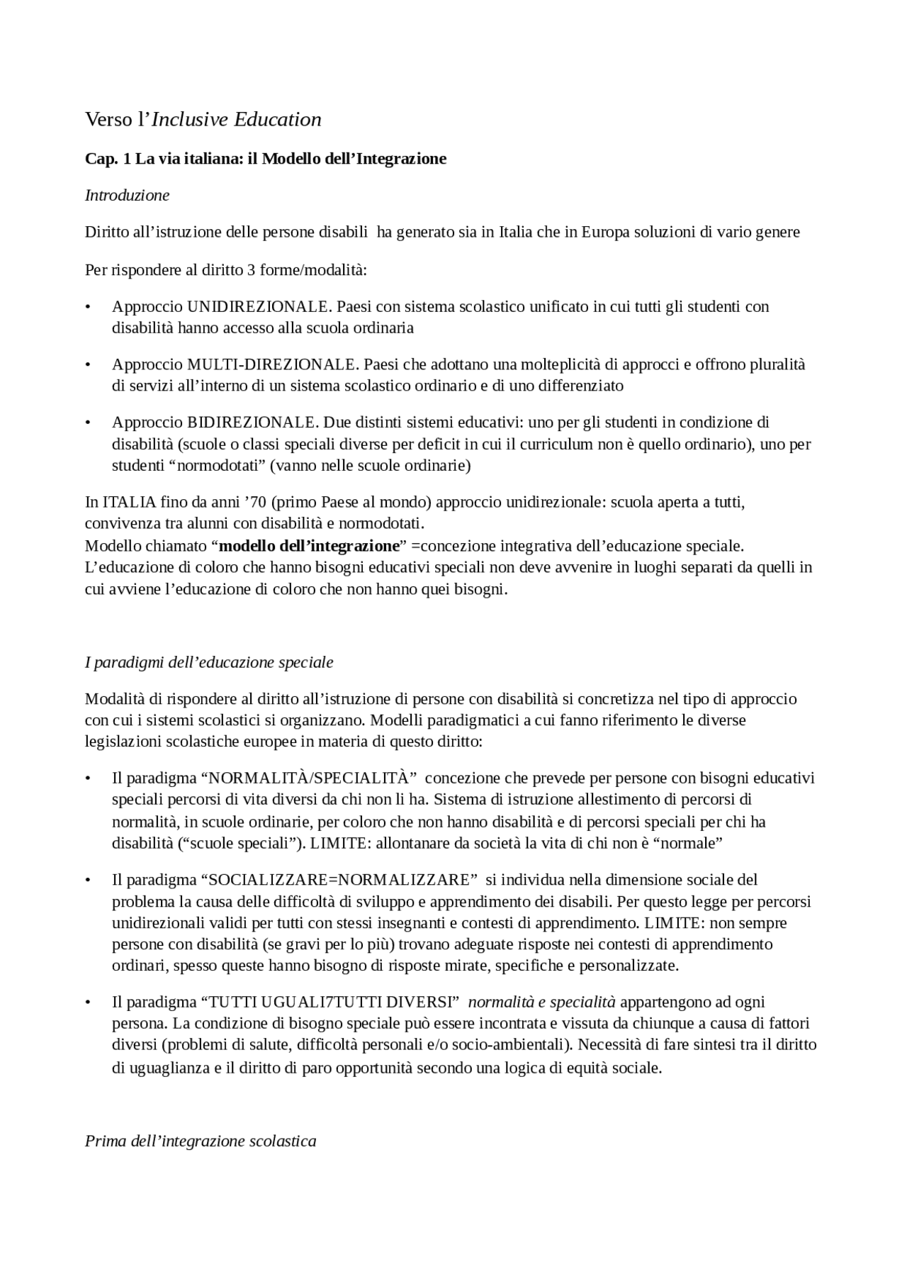 Verso Linclusive Education Docsity
