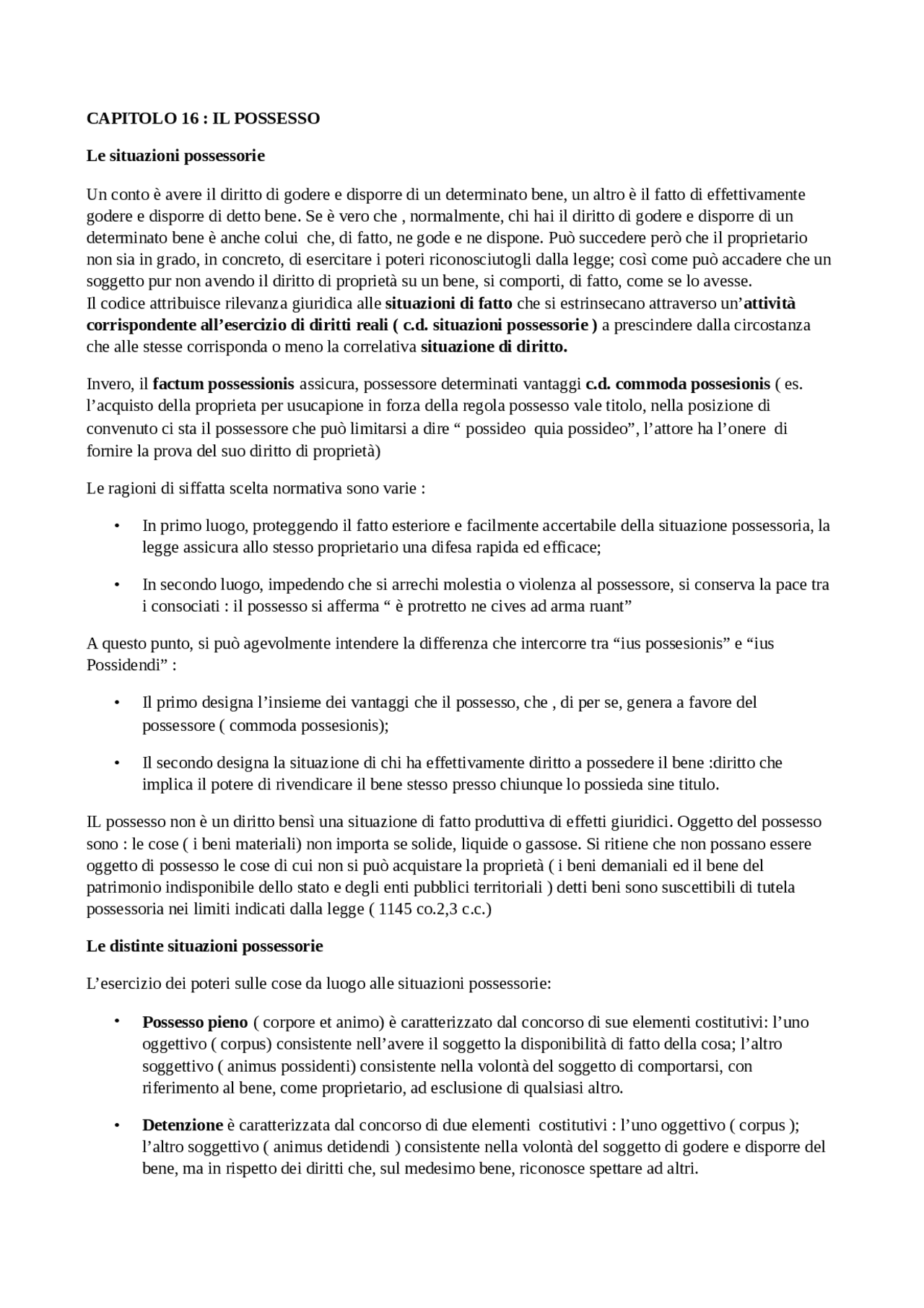 16. il possesso (definizione) - Docsity