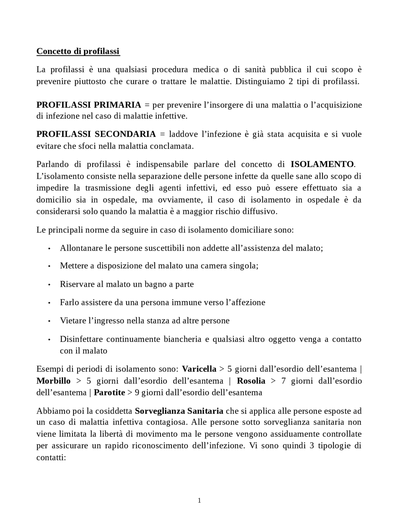 Il Concetto Di Profilassi Igiene Docsity