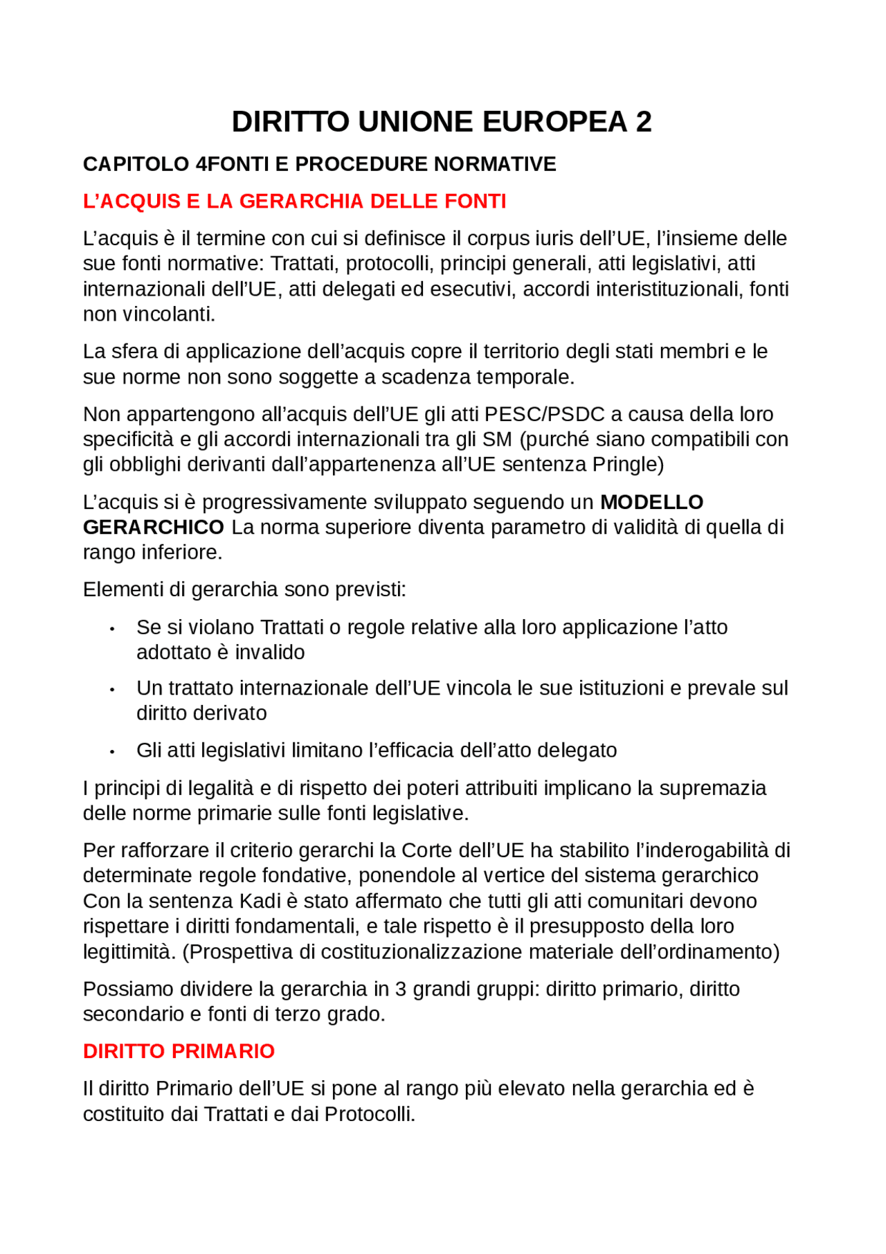 RIASSUNTO DIRITTO EUROPEO BARATTA (SECONDA PARTE) - Docsity