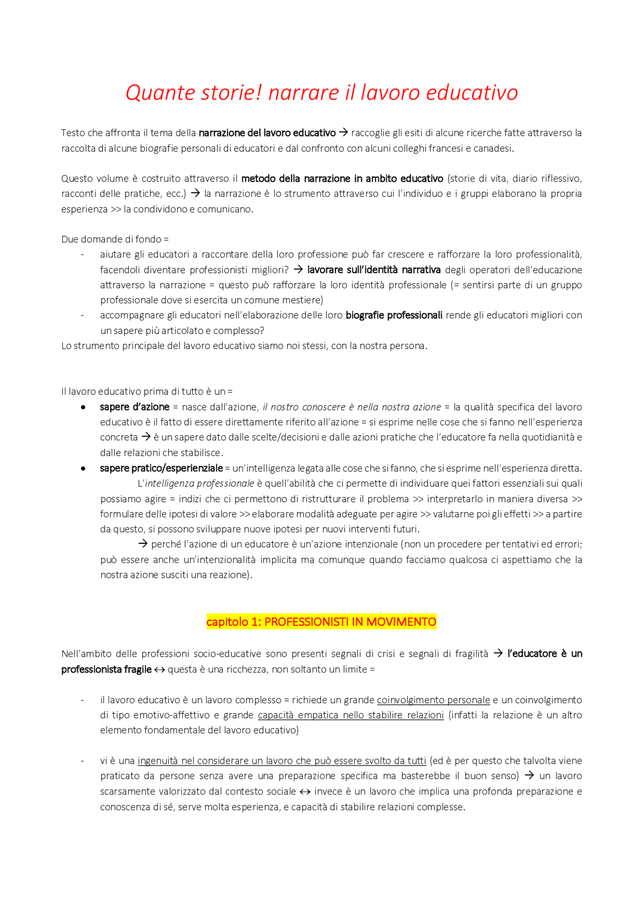 Riassunto Del Libro Quante Storie Docsity