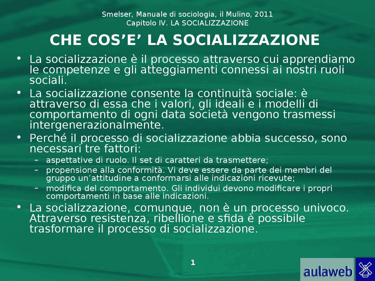 Chr cosa è la socializzazione - Docsity