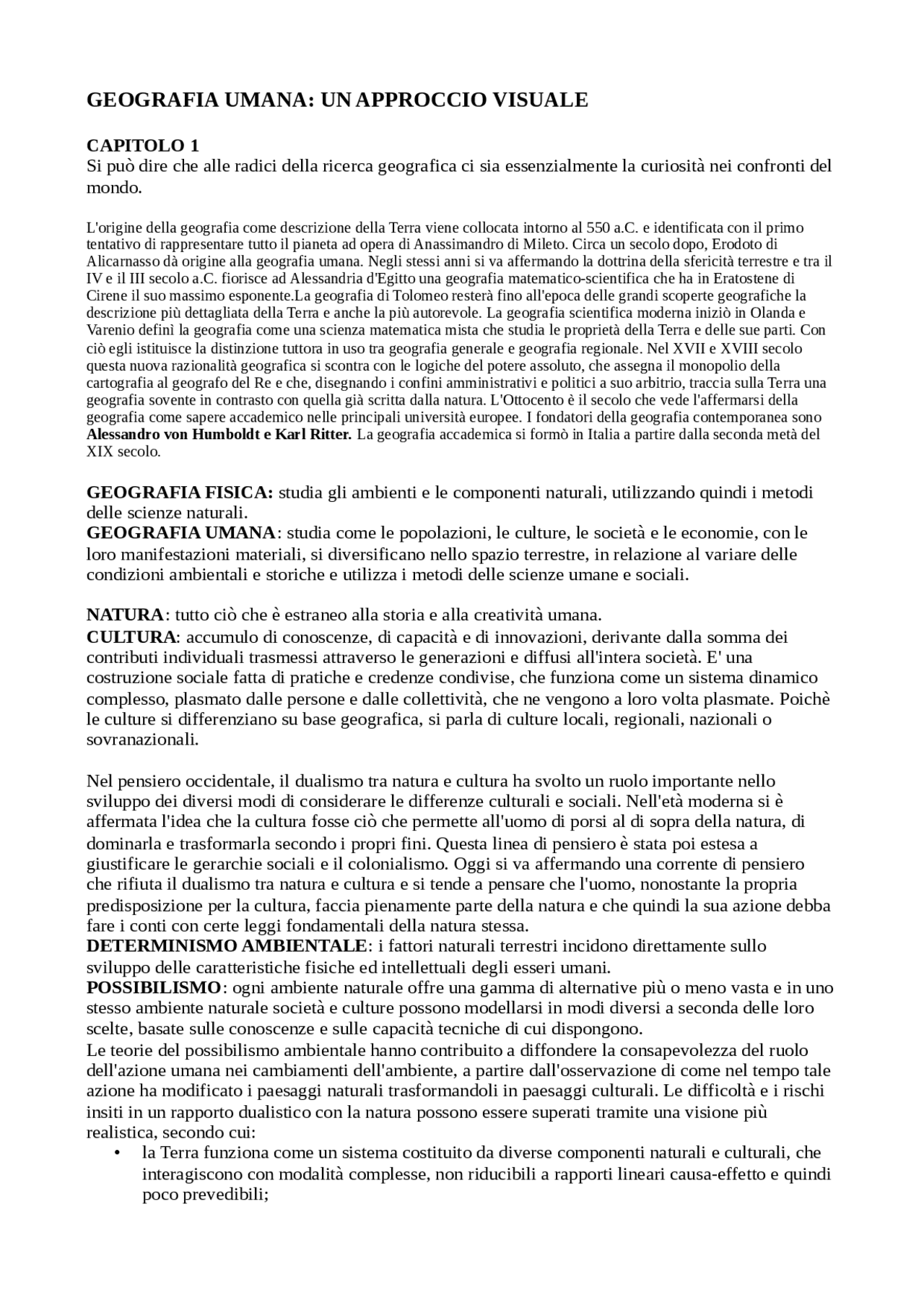 Geografia Umana Un Approccio Visuale Docsity