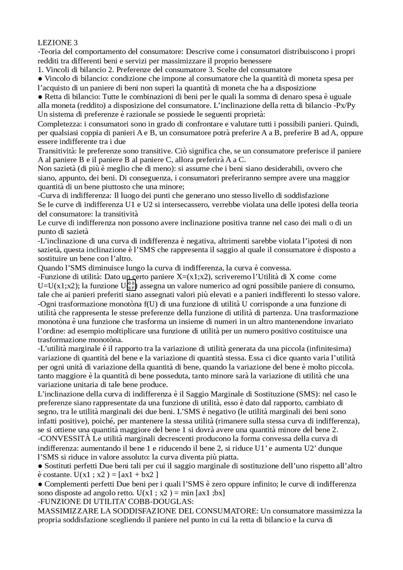 Microeconomia Riassunti Docsity