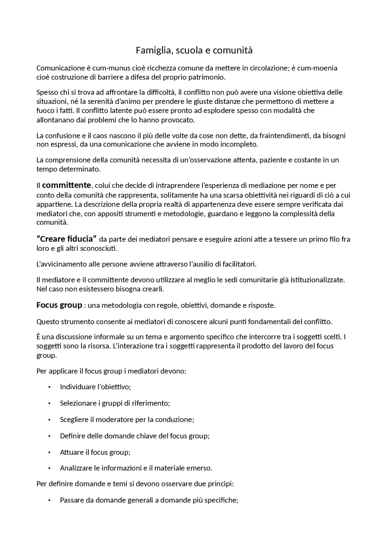 Famiglia Scuola E Comunità Docsity
