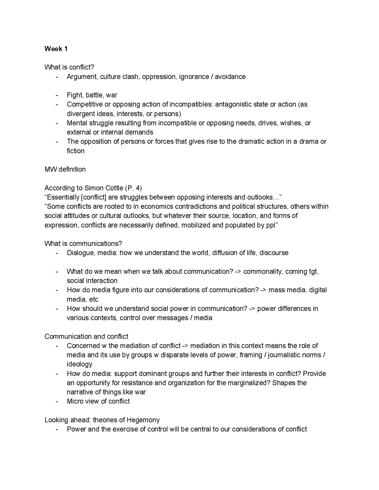 Communication In Conflict And Intervention Docsity