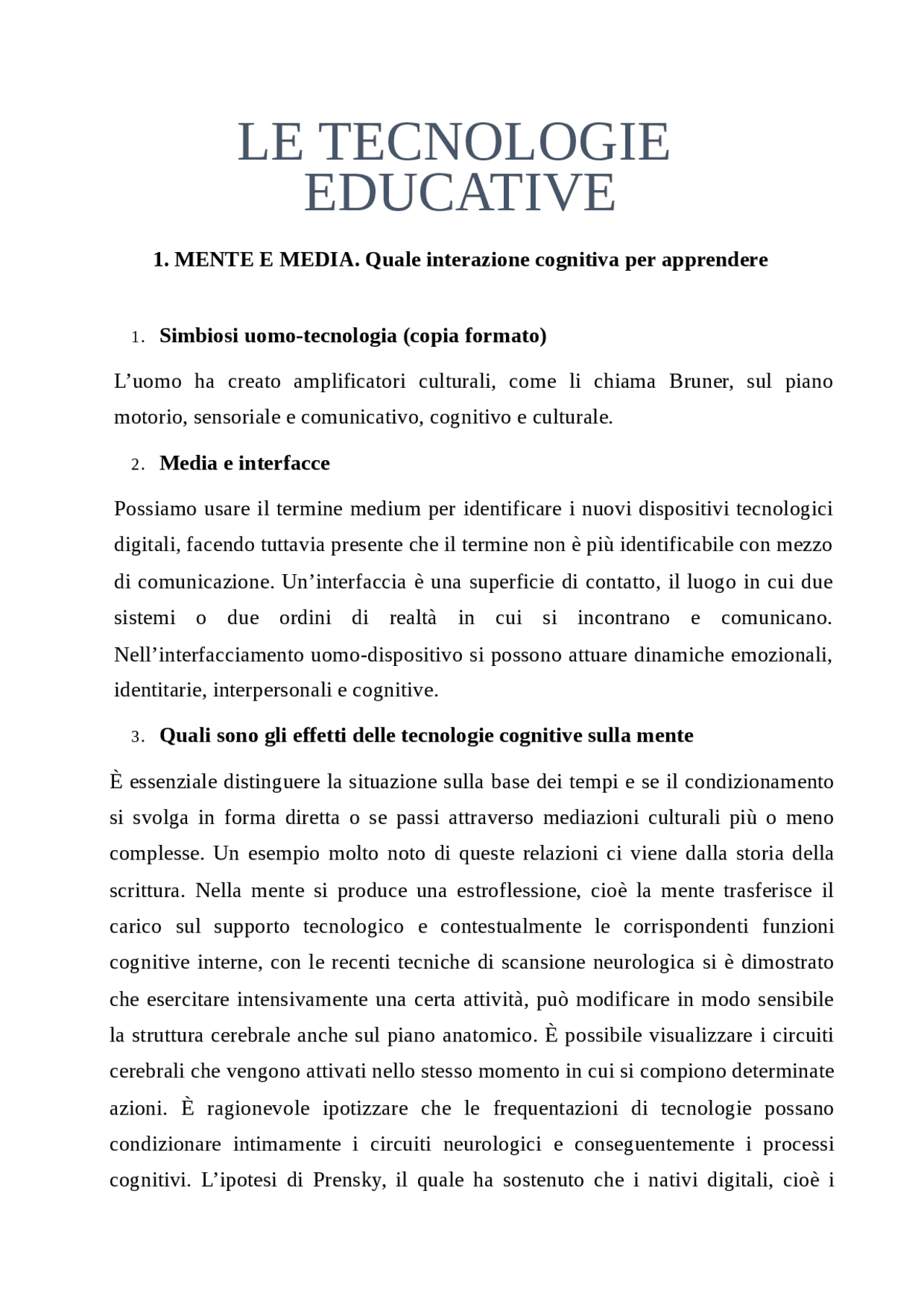 Le Tecnologie Educative Docsity