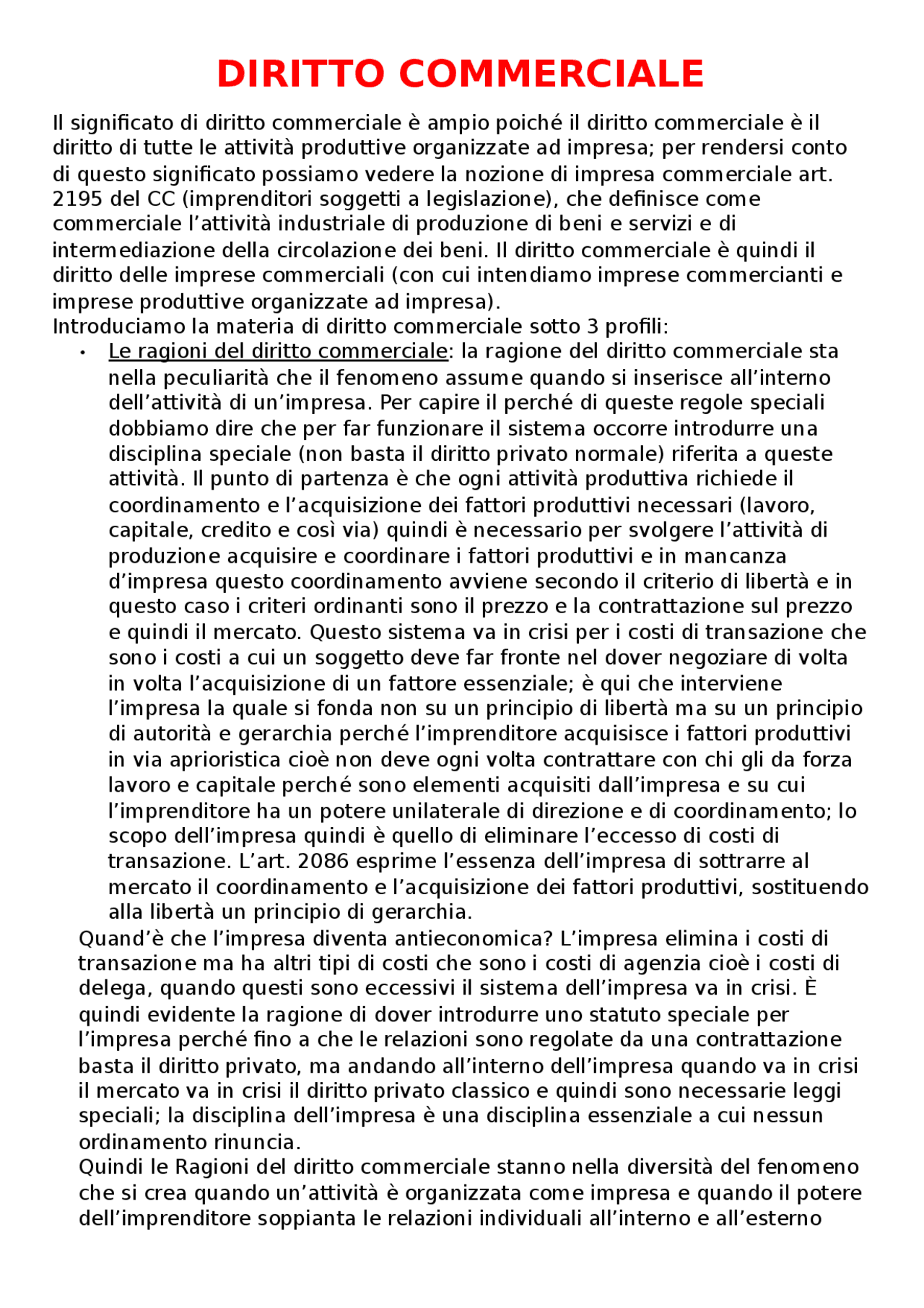 Appunti Di Diritto Commerciale Docsity