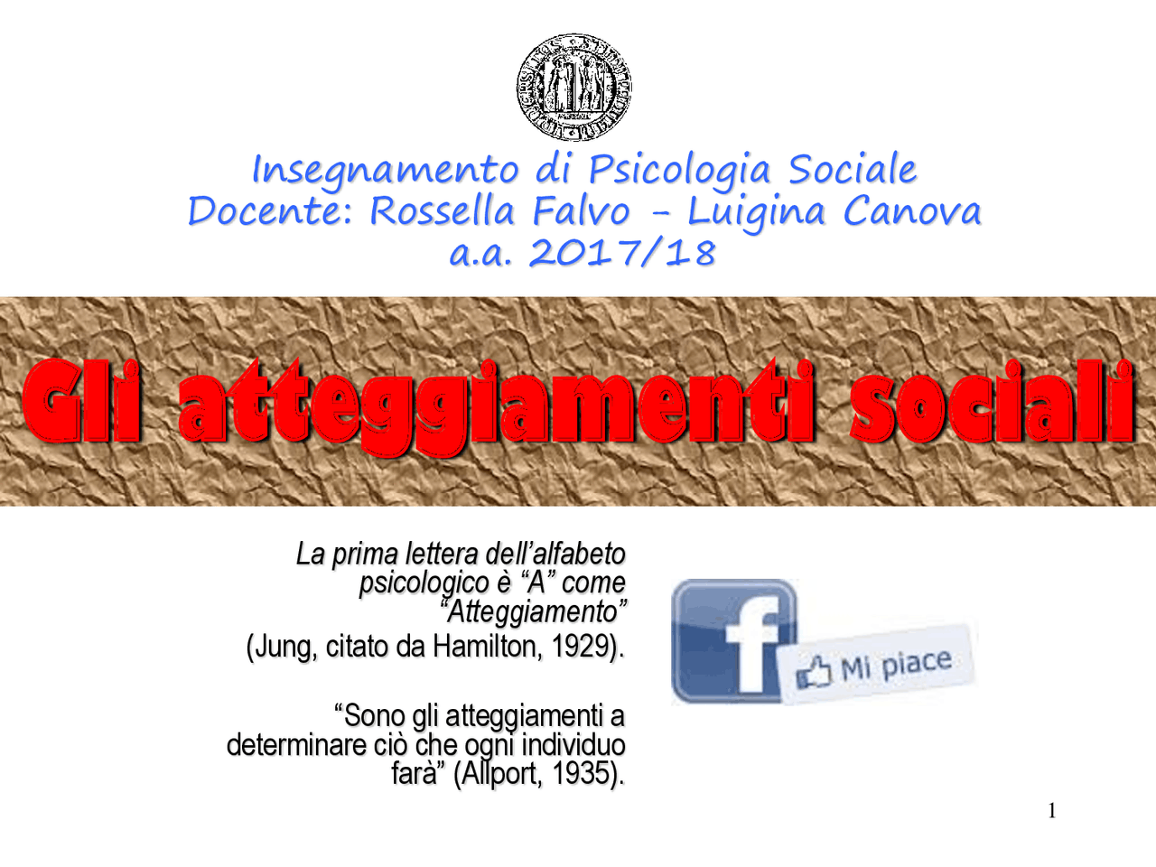 Atteggiamenti Lezione Prof Canova Unipd Docsity