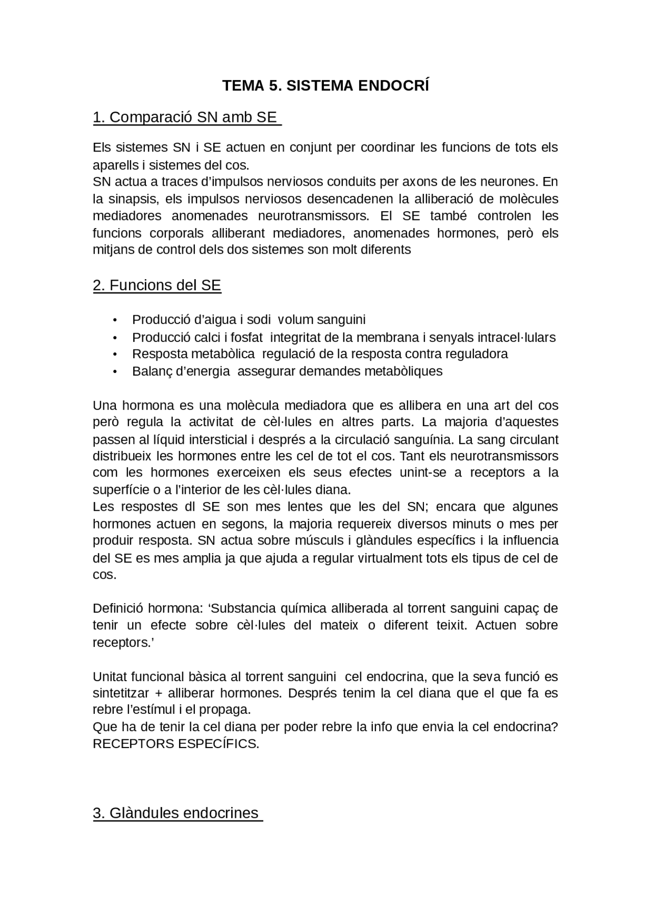 Apuntes Del Sistema Endocrino Docsity