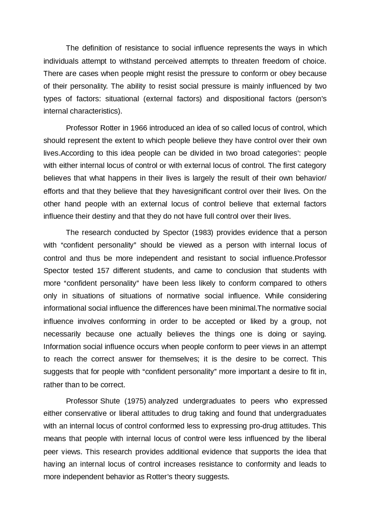 Resistance to social influence - Docsity