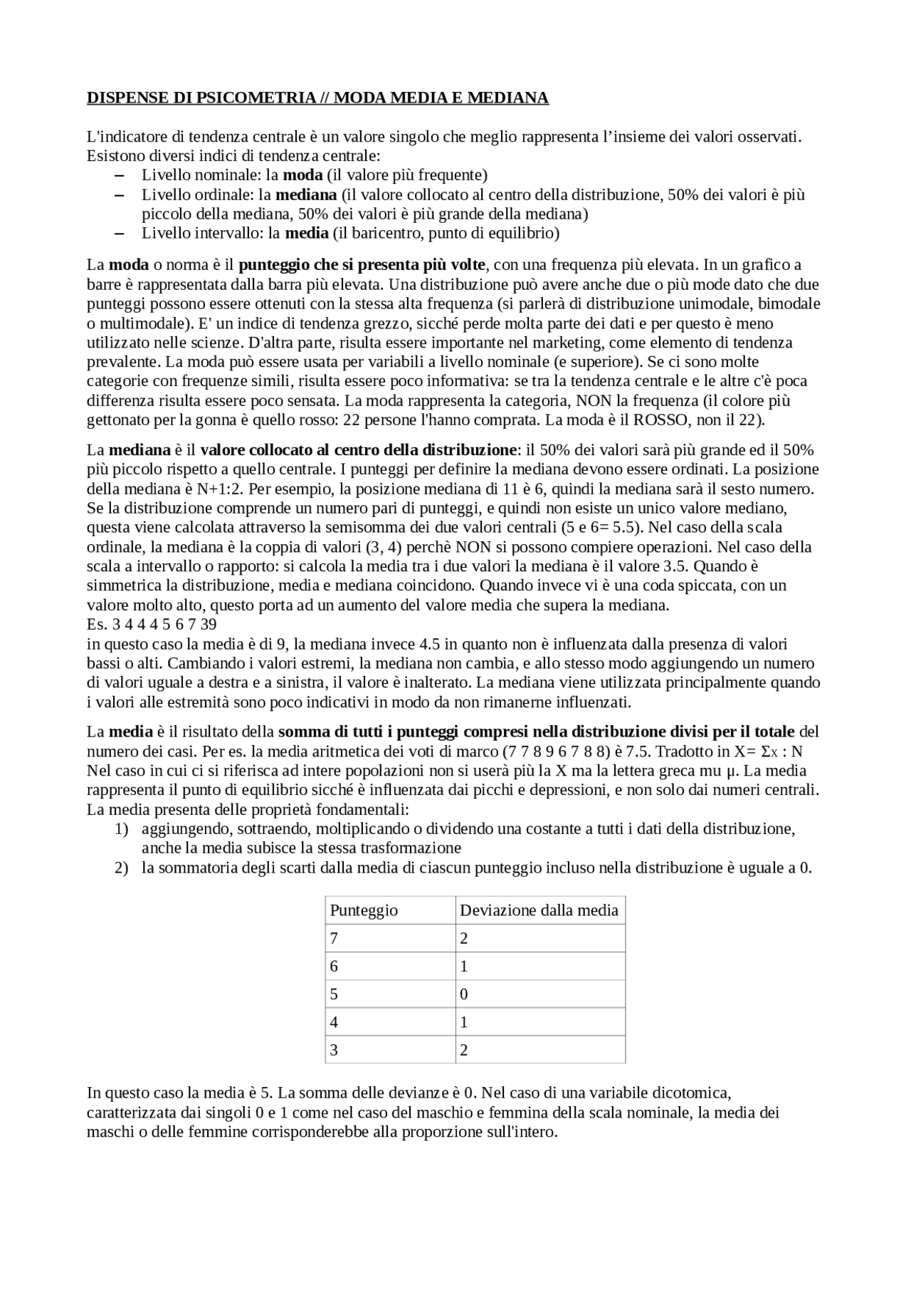 Appunti Psicometria Docsity