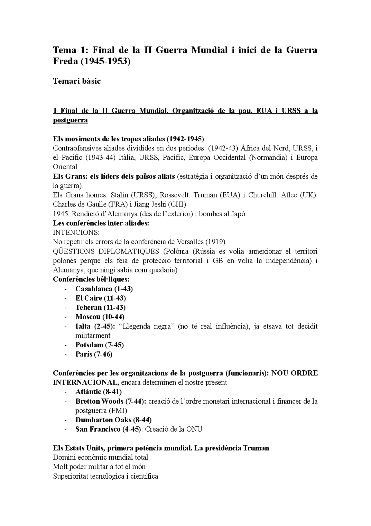 Apunts Món Actual Tema 1 Docsity