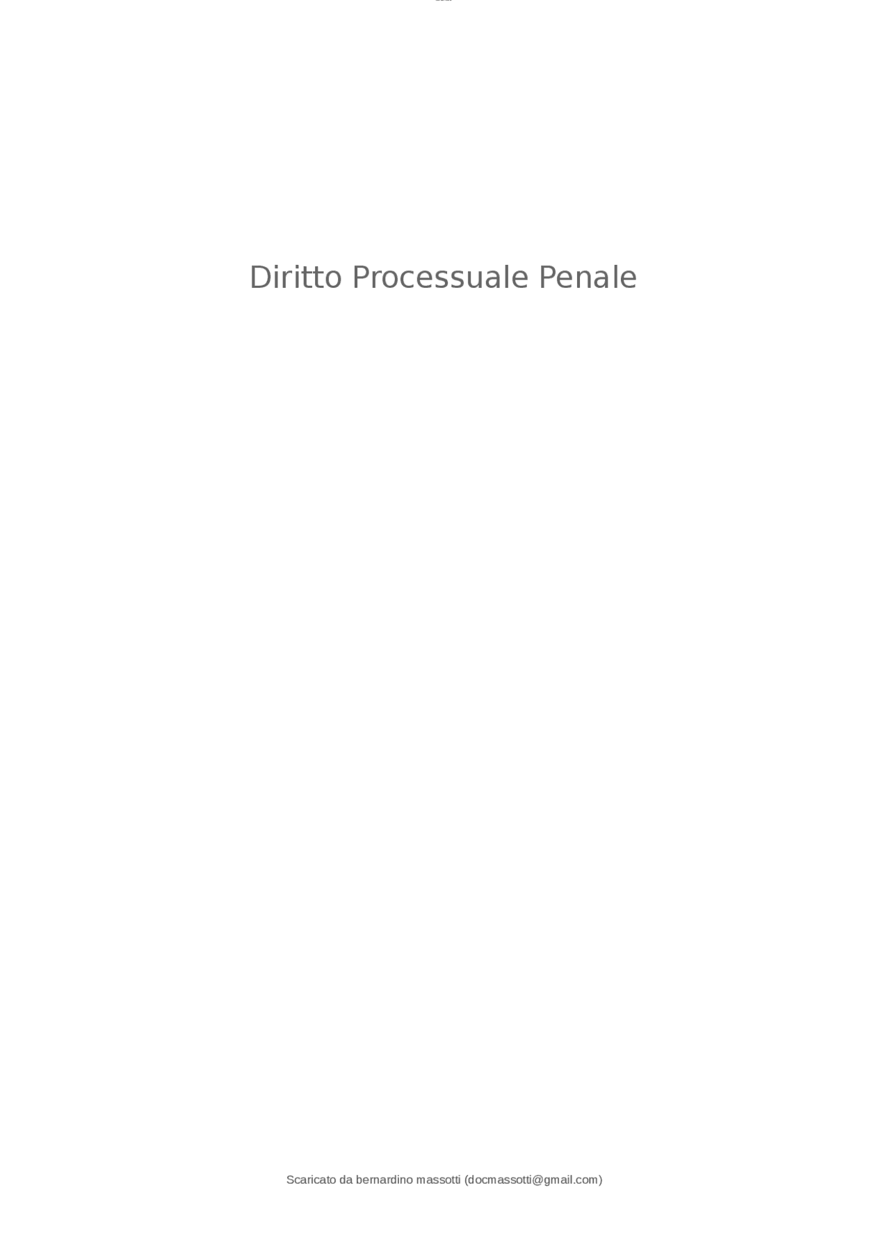 Riassunto Diritto Processuale Penale Docsity