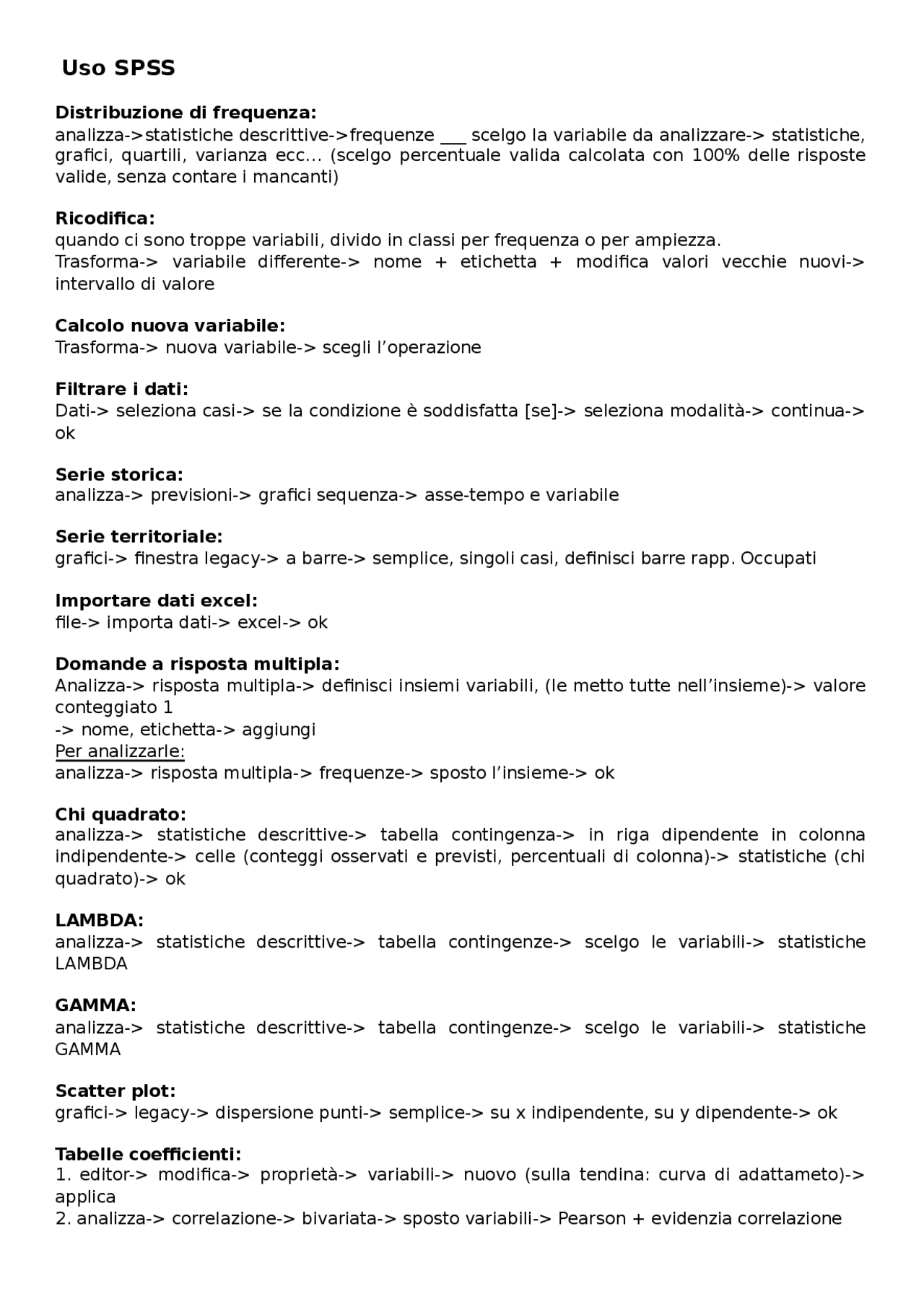 Istruzioni Delluso Di Spss Docsity
