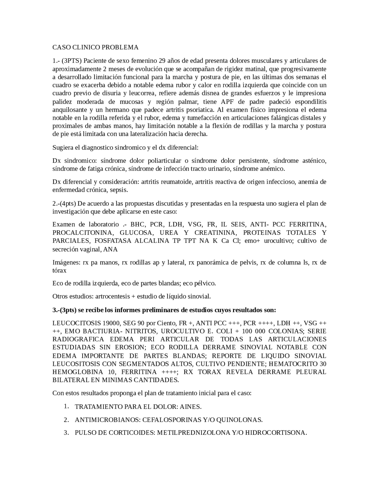 Caso Clínico Número 1 Docsity