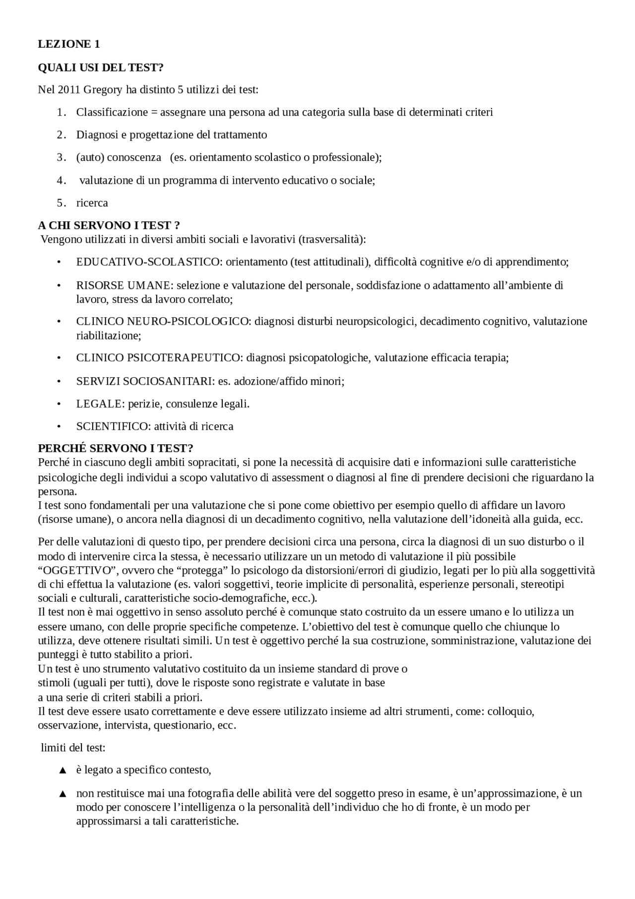 Metodi E Tecniche Dei Test Docsity