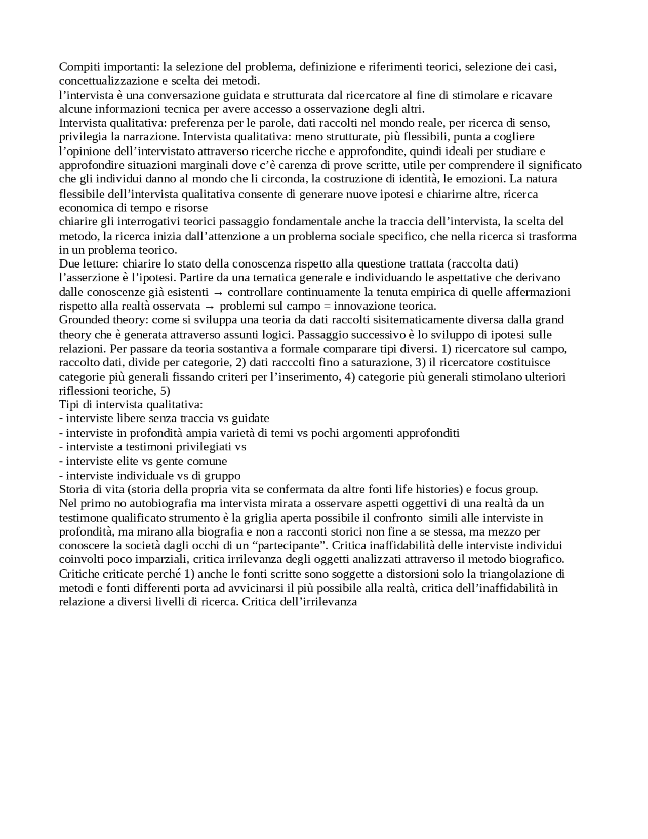 Lintervista Qualitativa Docsity