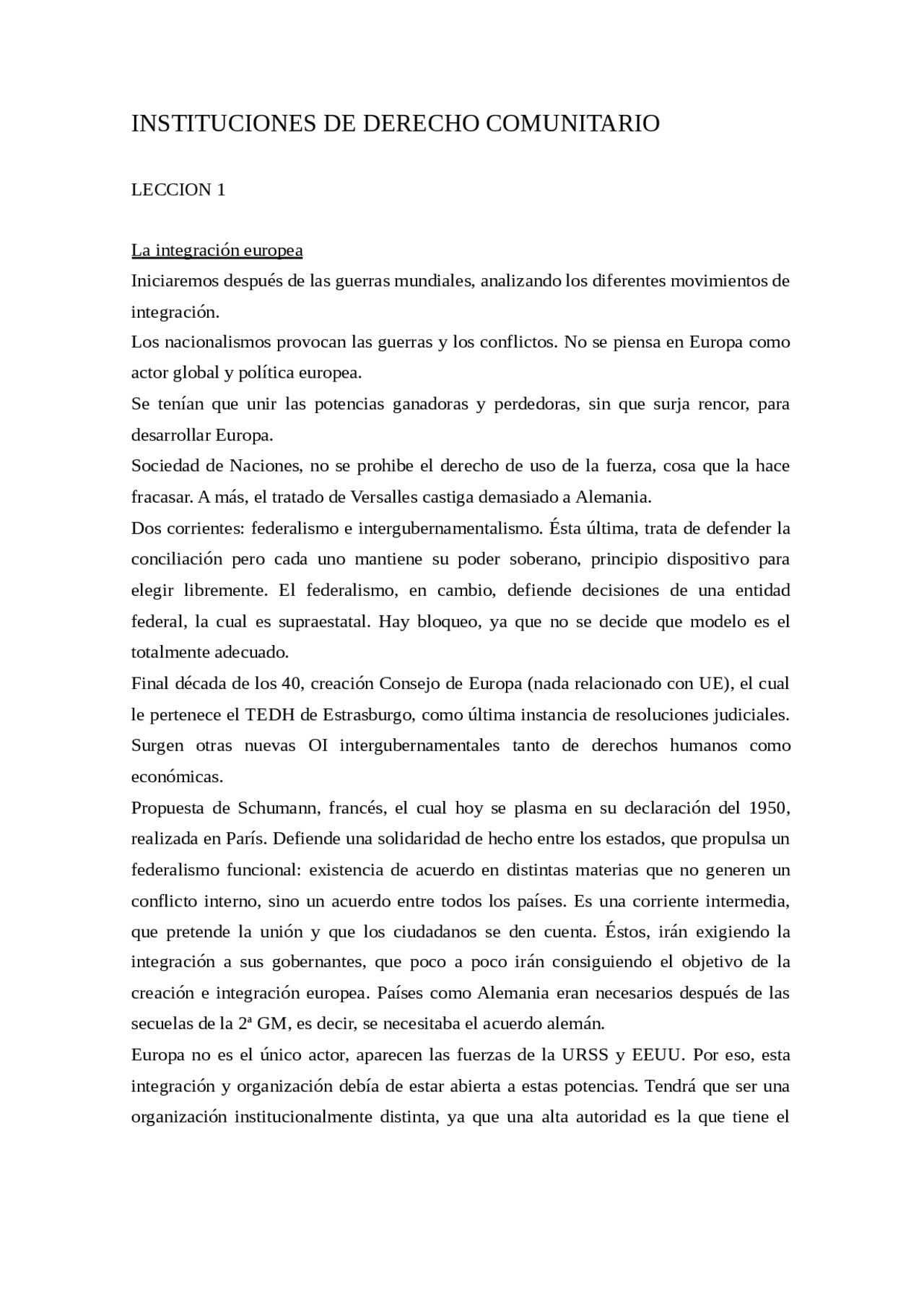 Derecho Comunitario Docsity