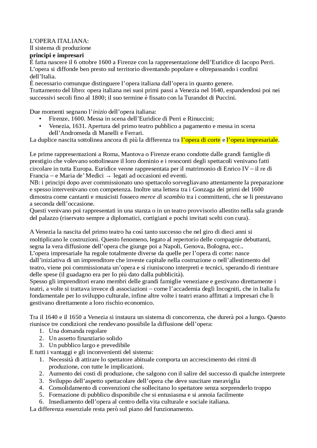 STORIA DEL MELODRAMMA - Docsity