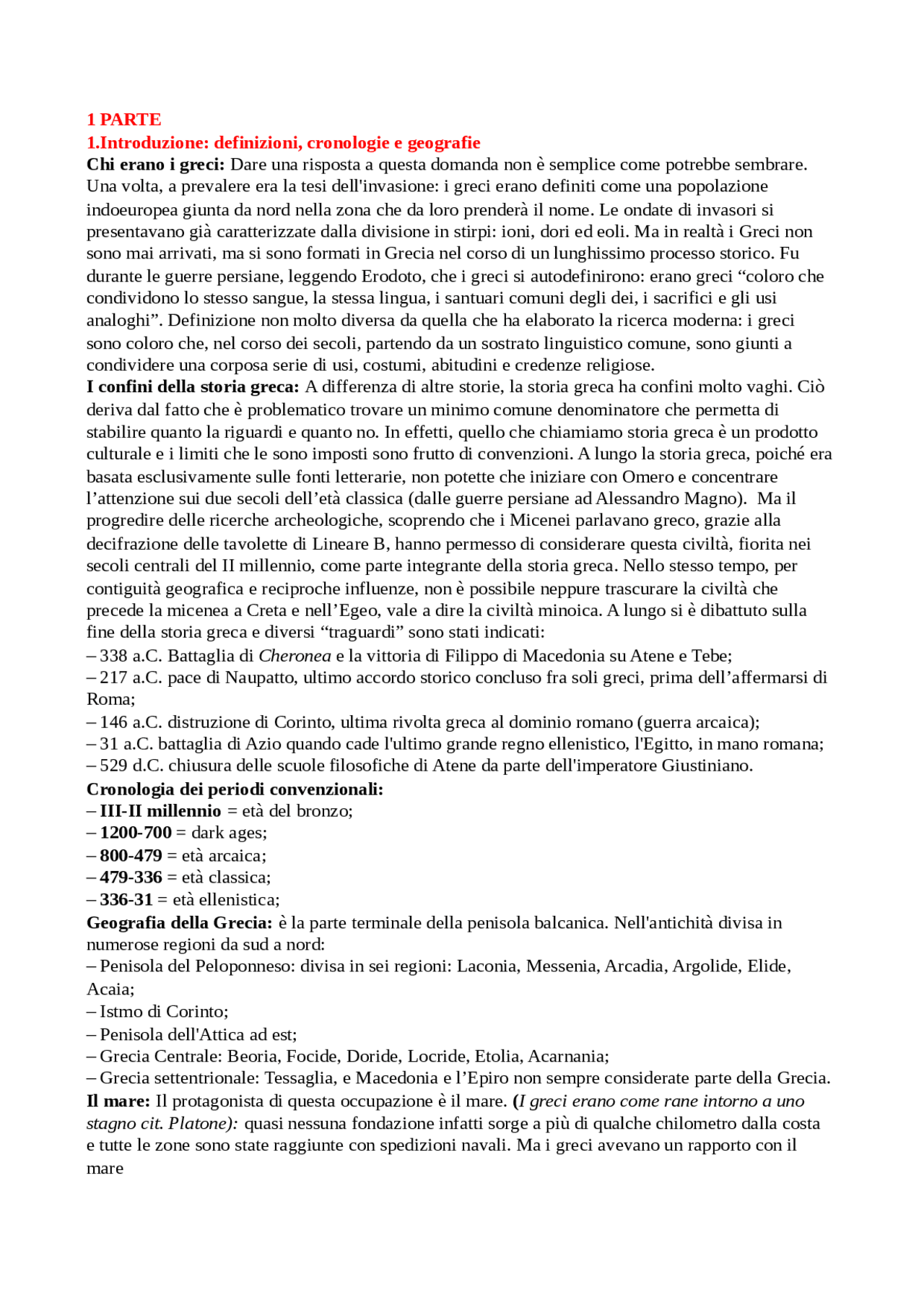 Riassunto Si Storia Greca Docsity